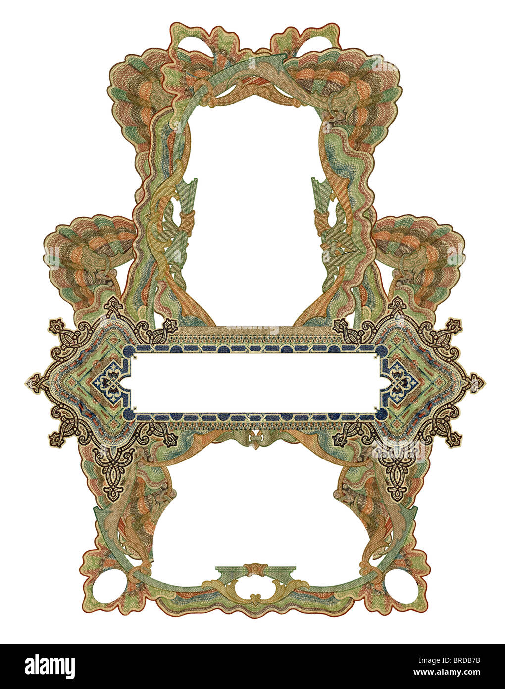 Luxuriously illustrated old colored victorian frame Stock Photo - Alamy