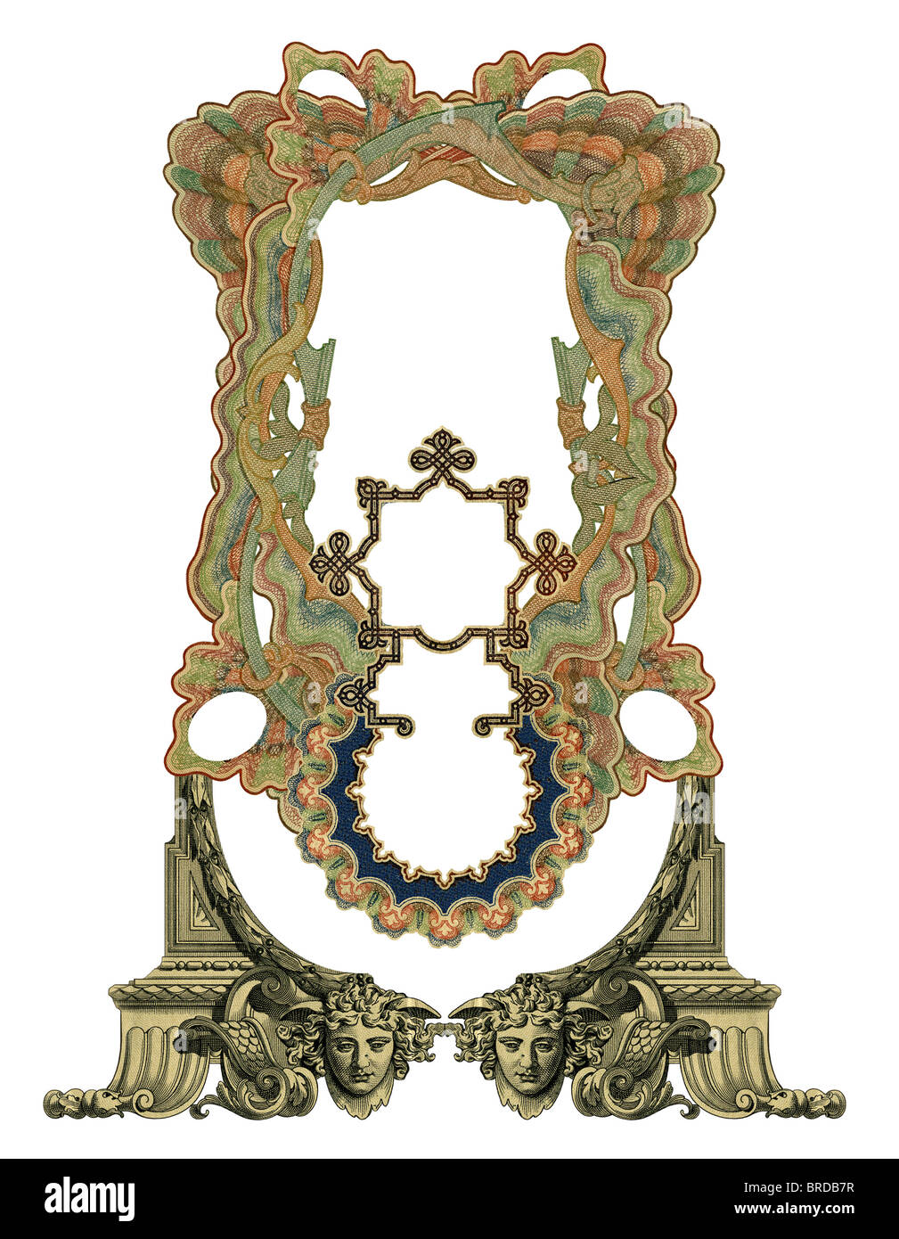 Luxuriously illustrated old colored victorian frame Stock Photo - Alamy