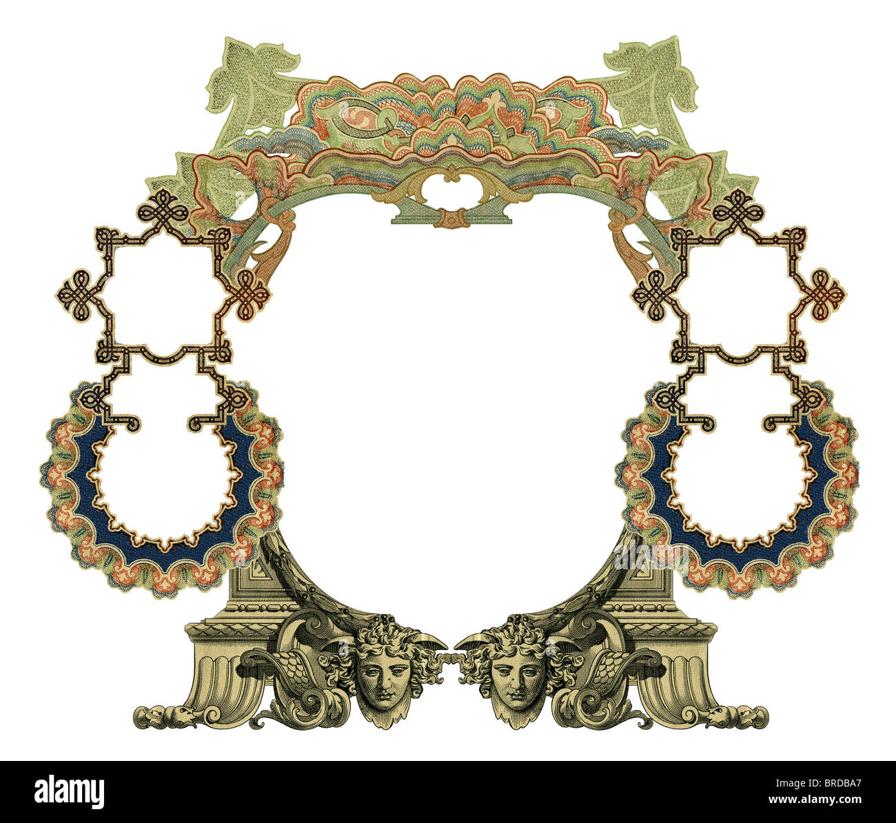 Luxuriously illustrated old colored victorian frame Stock Photo - Alamy