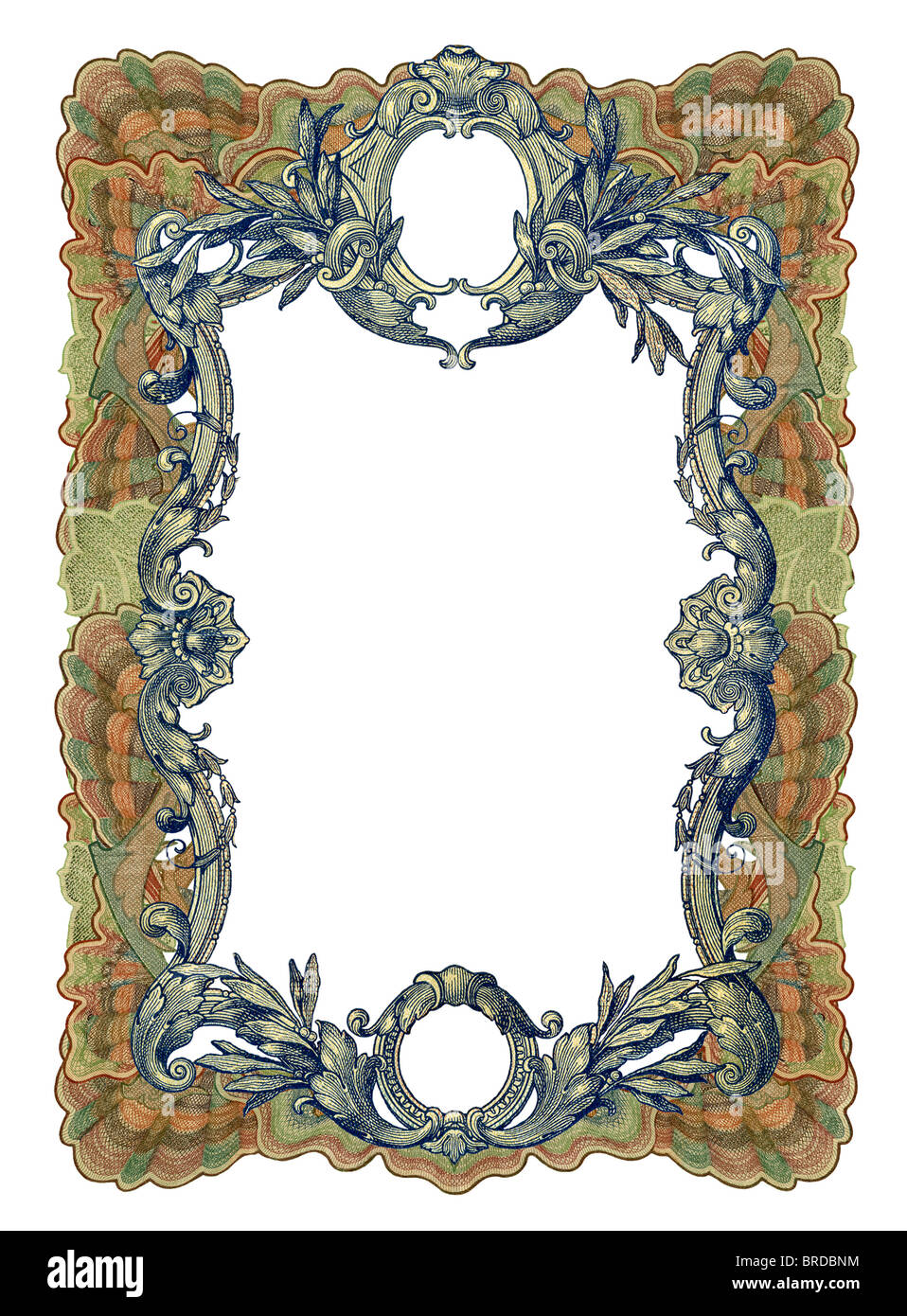 Luxuriously illustrated old colored victorian frame Stock Photo - Alamy