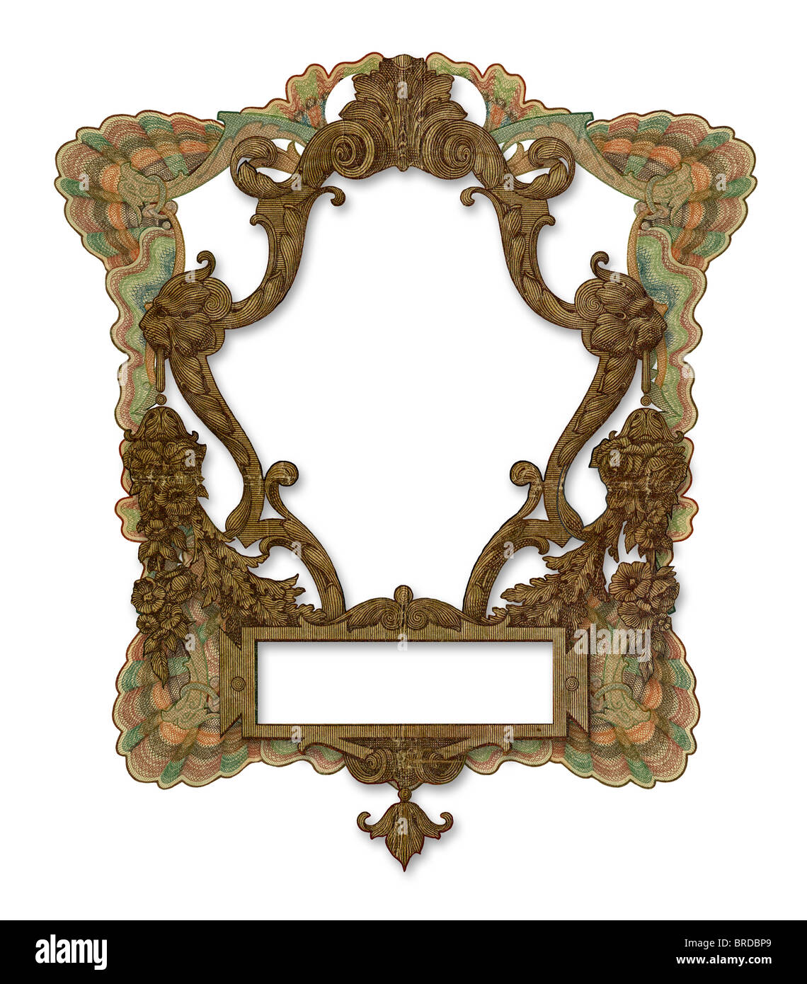 Luxuriously illustrated old colored victorian frame Stock Photo - Alamy