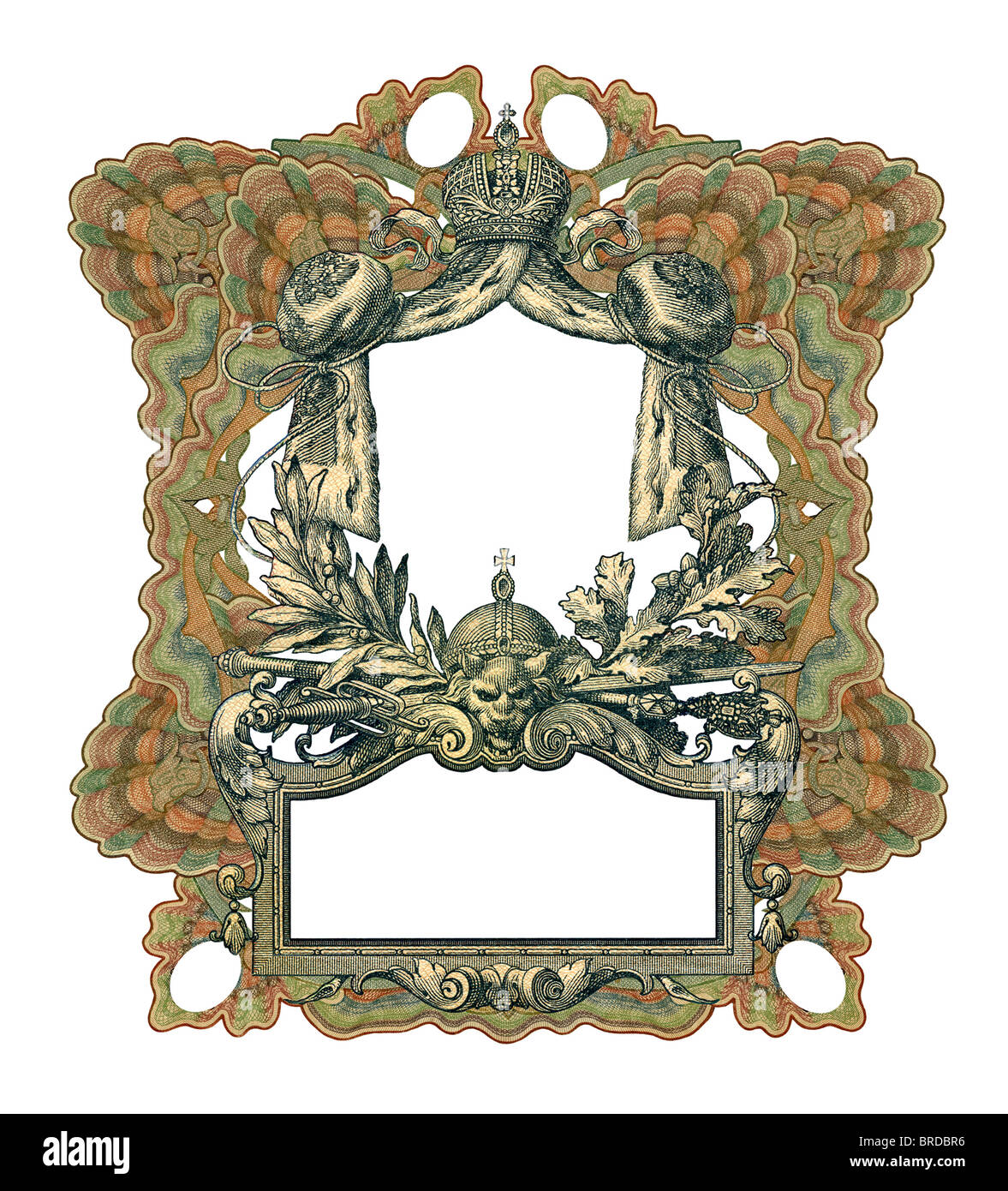 Luxuriously illustrated old colored victorian frame Stock Photo - Alamy