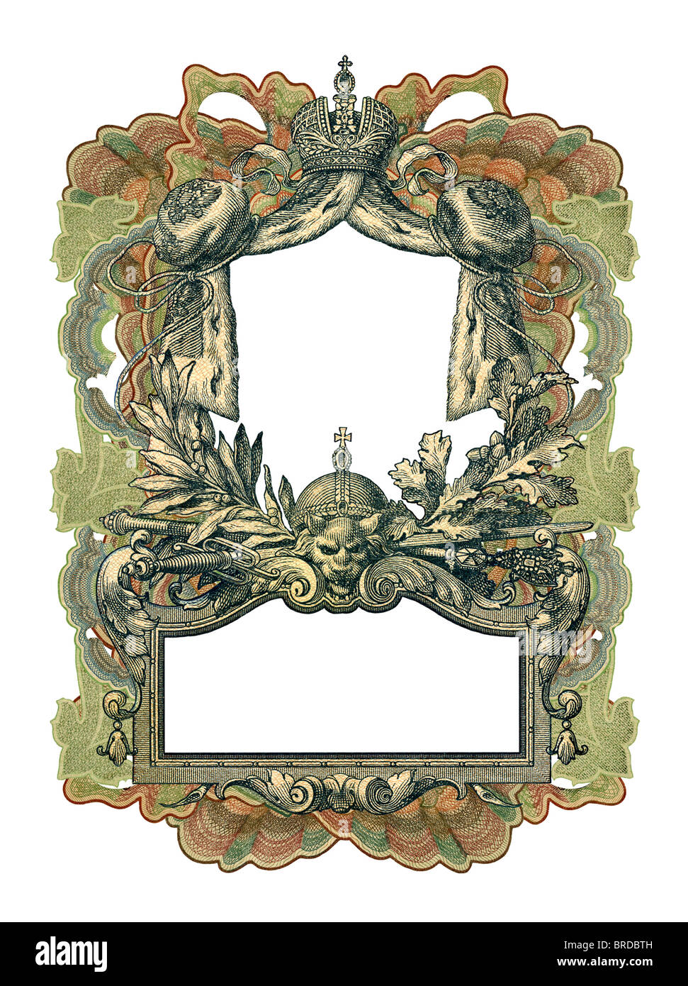 Luxuriously illustrated old colored victorian frame Stock Photo - Alamy