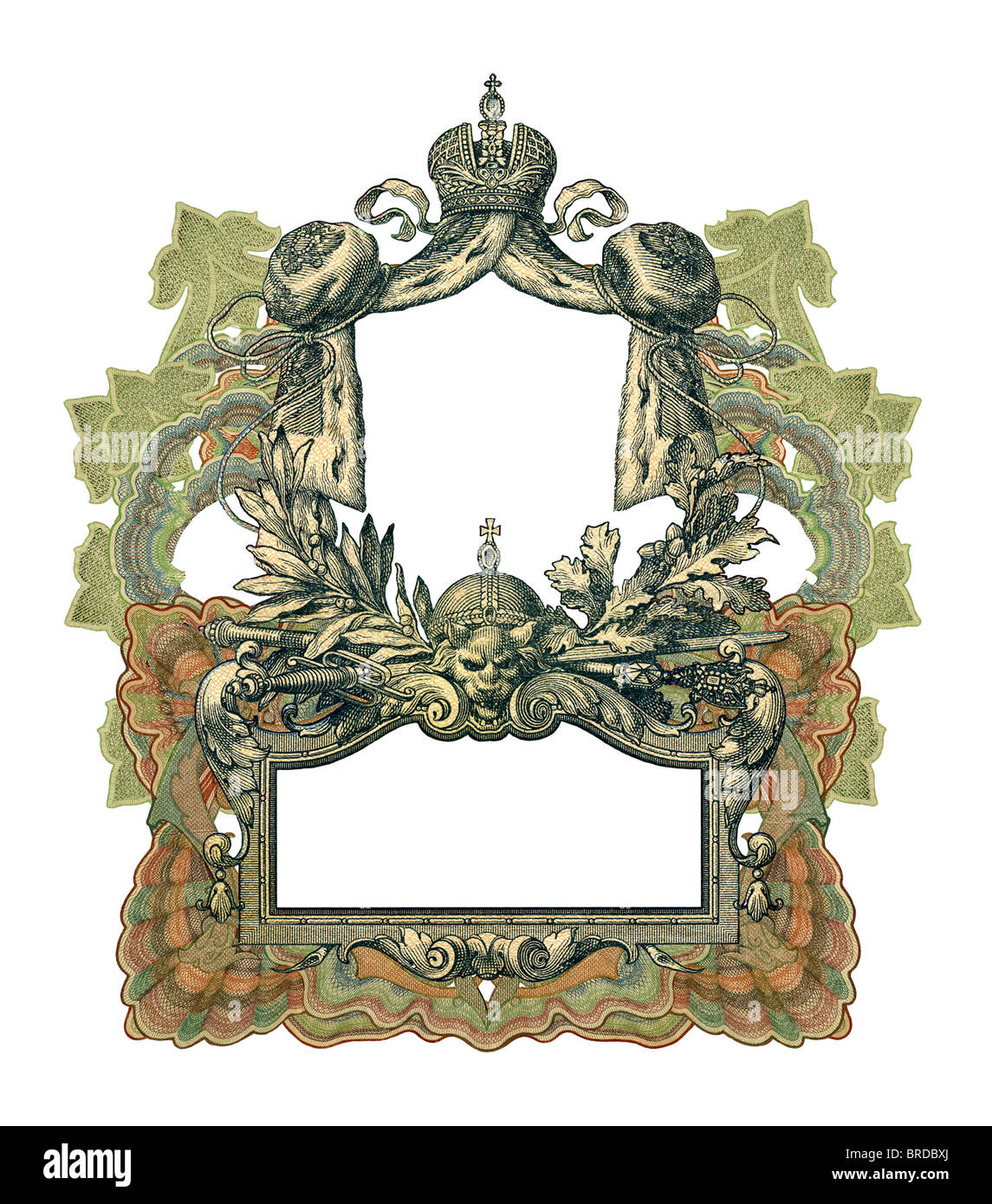 Luxuriously illustrated old colored victorian frame Stock Photo - Alamy