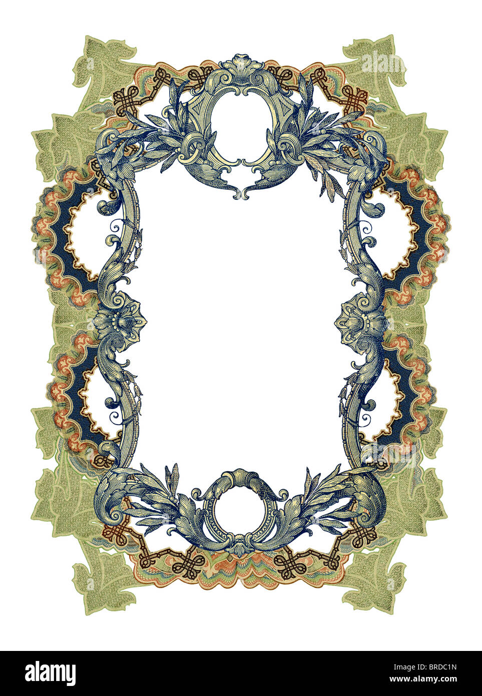 Luxuriously illustrated old colored victorian frame Stock Photo - Alamy