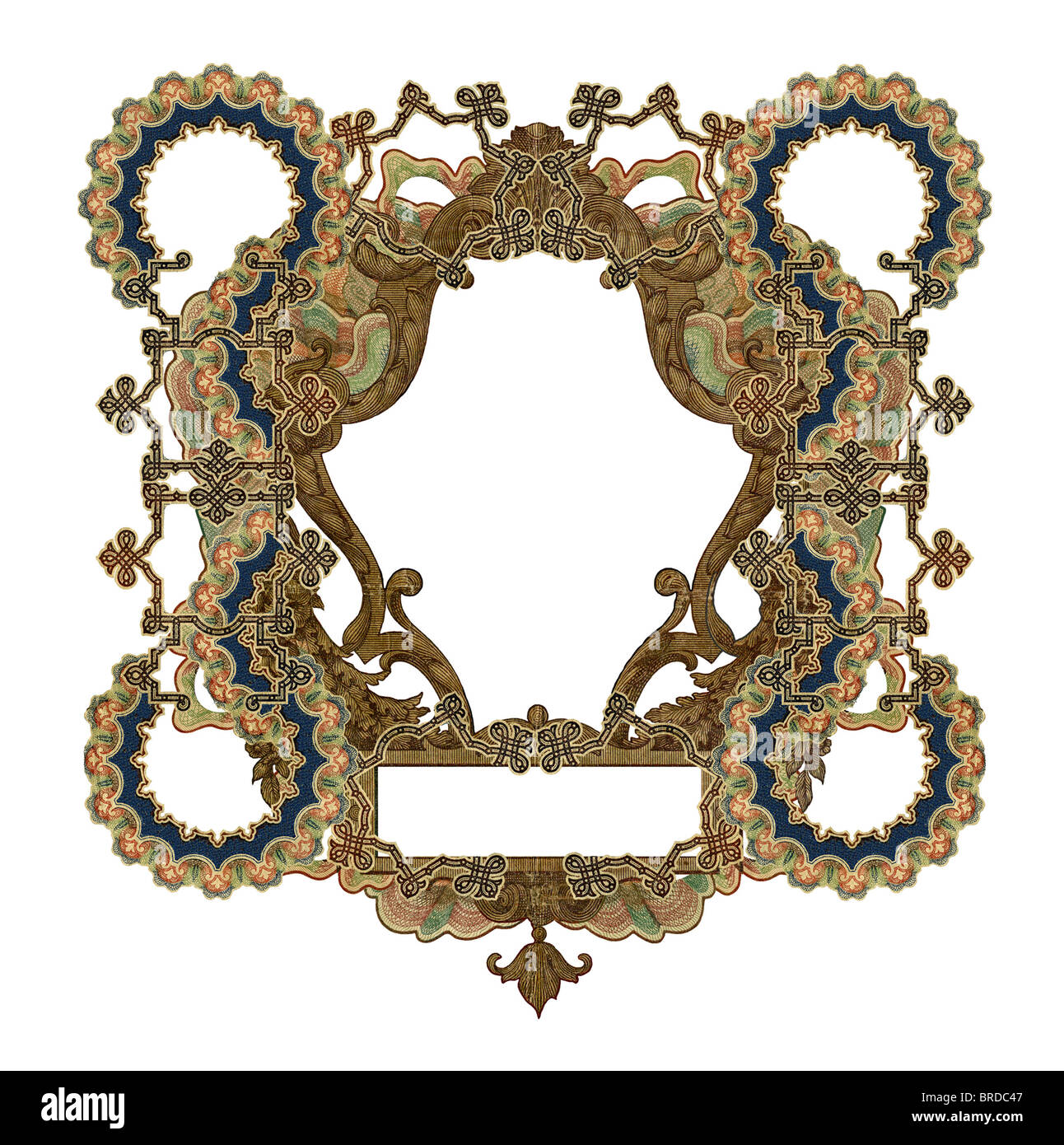 Luxuriously illustrated old colored victorian frame Stock Photo - Alamy