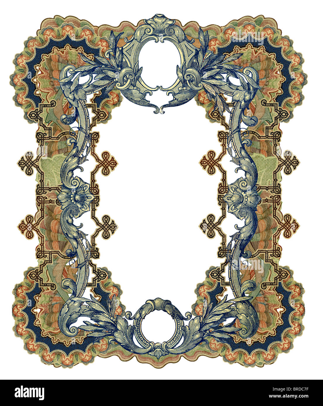 Luxuriously illustrated old colored victorian frame Stock Photo - Alamy