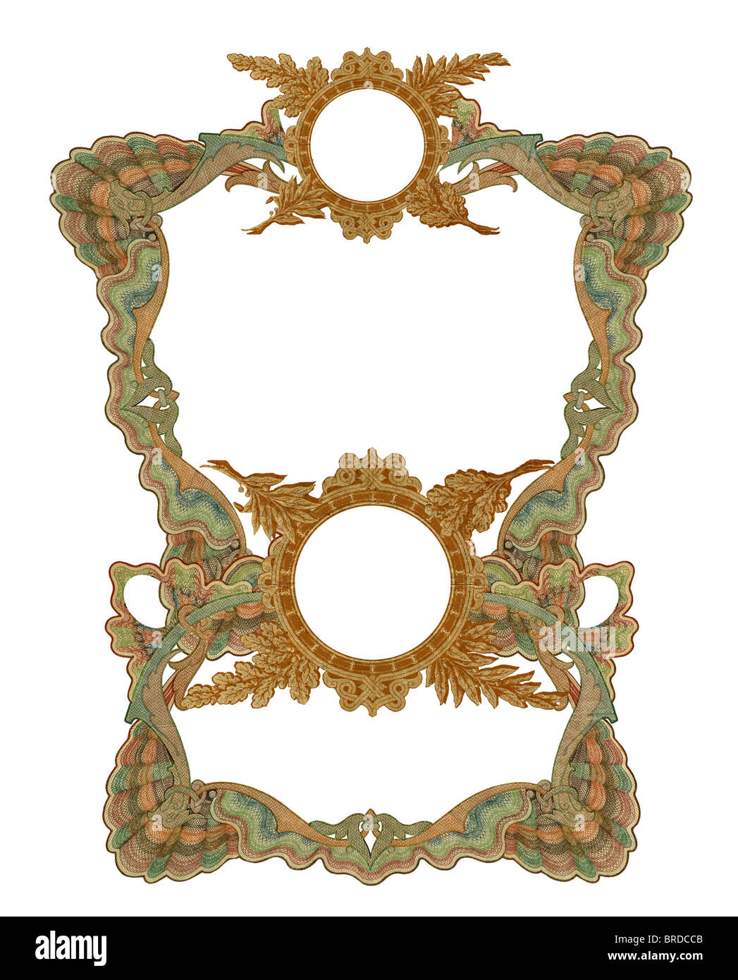 Luxuriously illustrated old colored victorian frame Stock Photo - Alamy