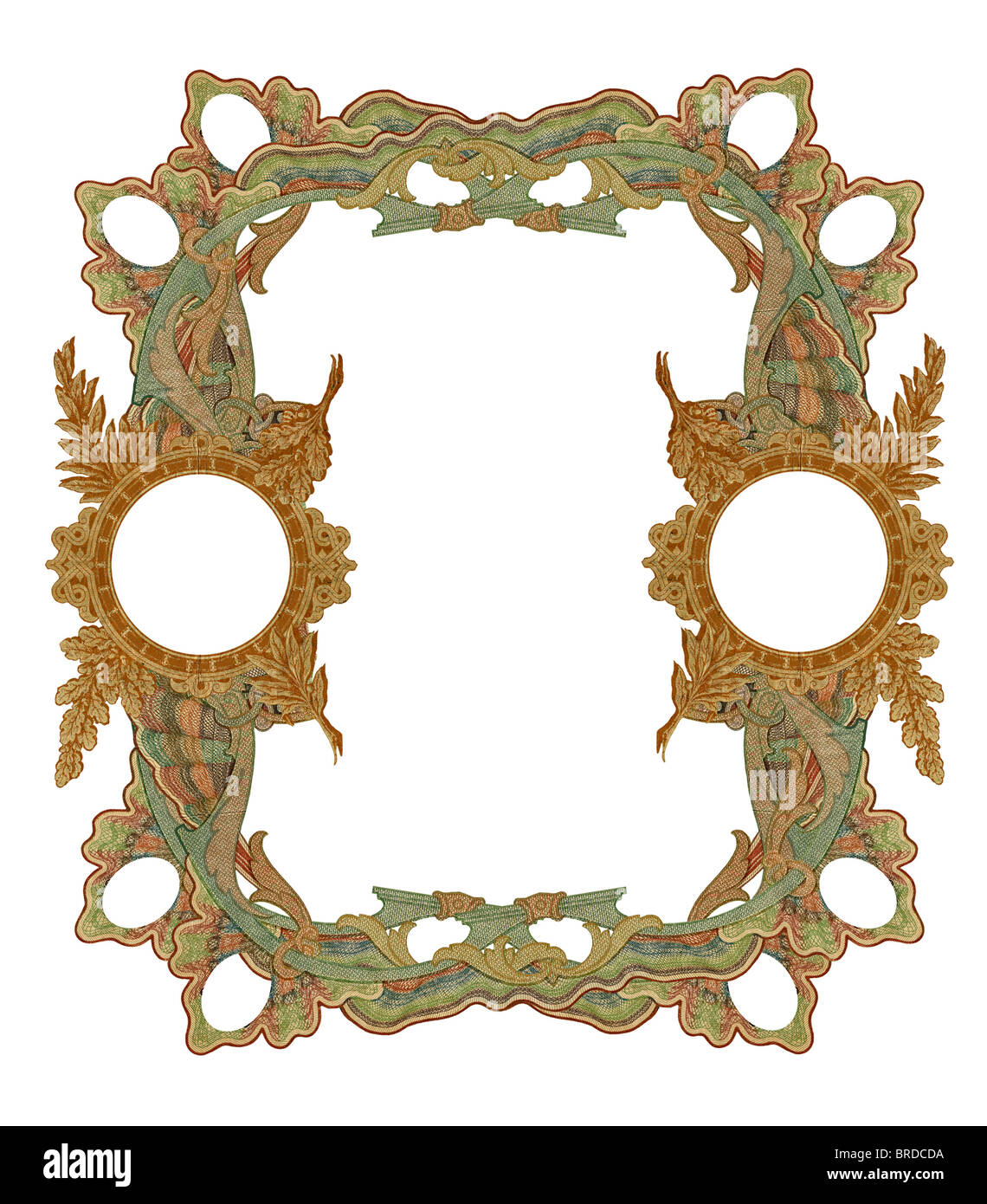 Luxuriously illustrated old colored victorian frame Stock Photo - Alamy