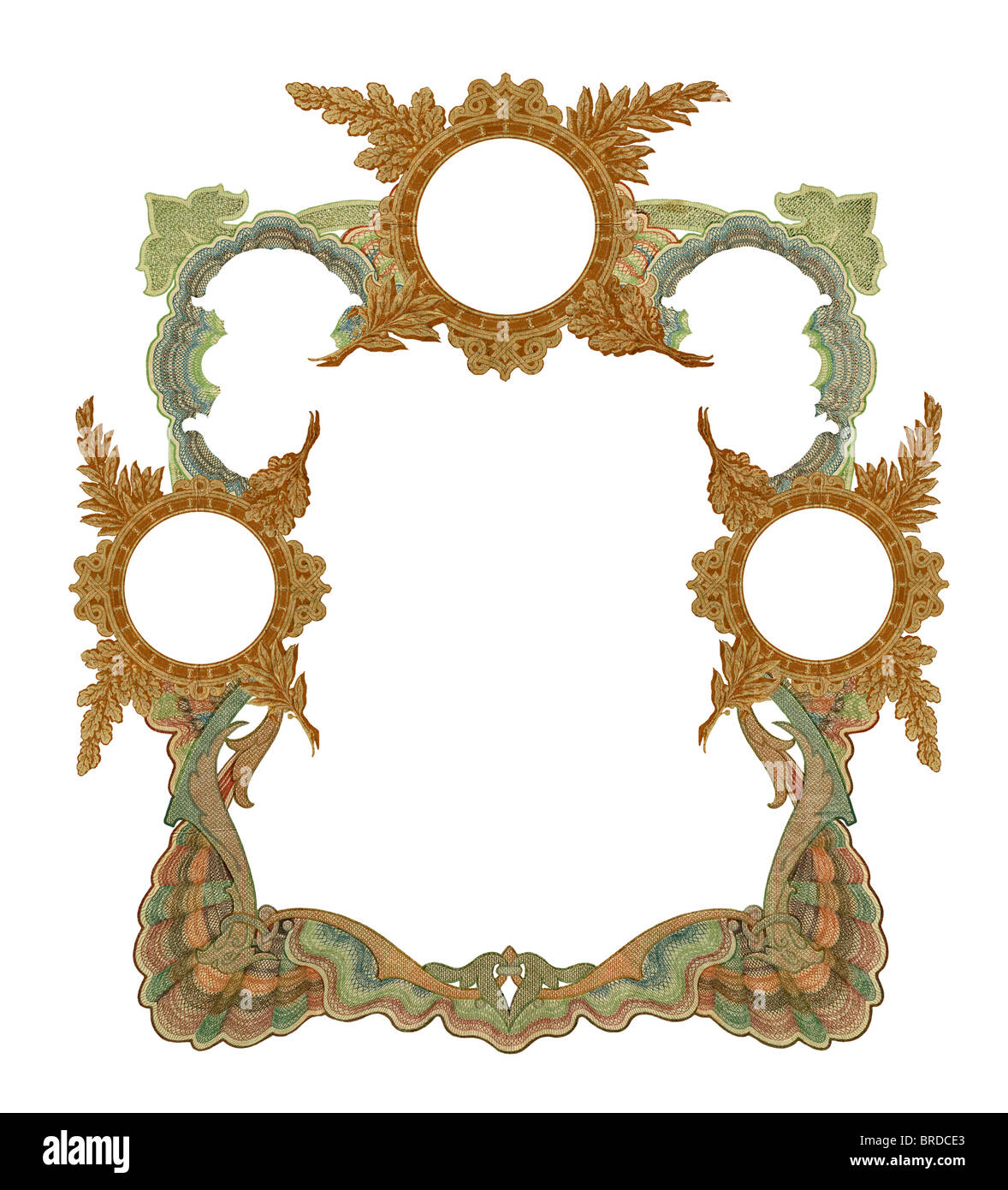 Luxuriously illustrated old colored victorian frame Stock Photo - Alamy