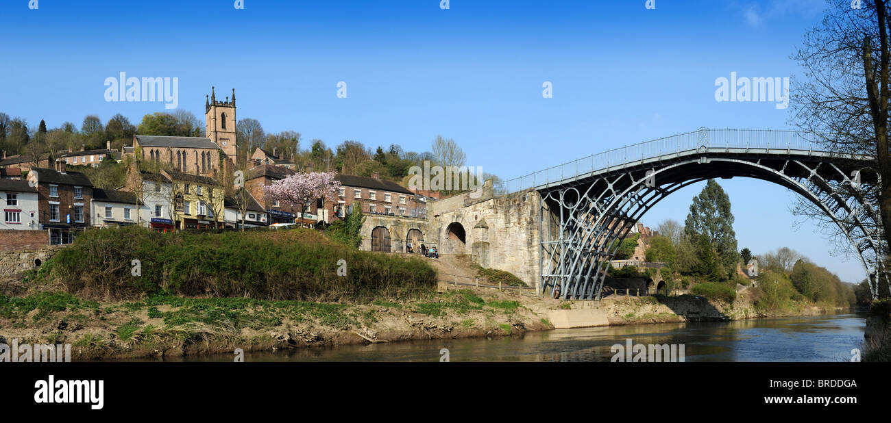 The Ironbridge in Shropshire Uk Panoramic view Stock Photo - Alamy