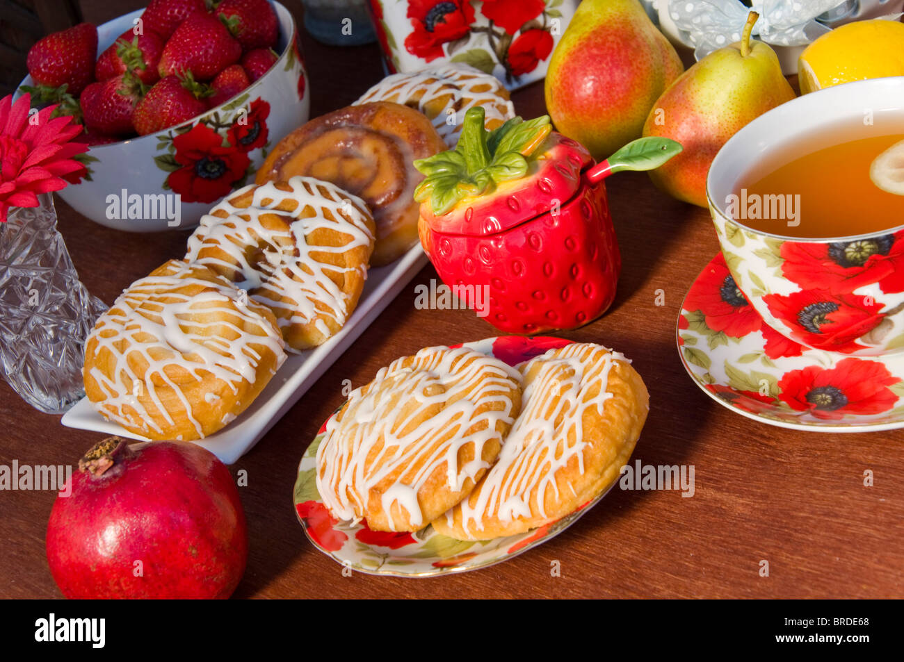 Danish Pastry with Icing Stock Photo - Alamy