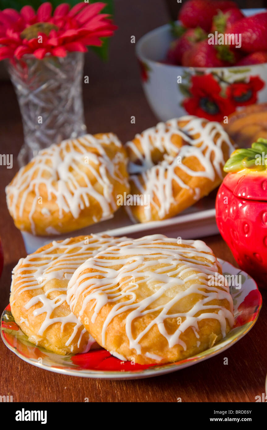 Danish Pastry with Icing Stock Photo - Alamy