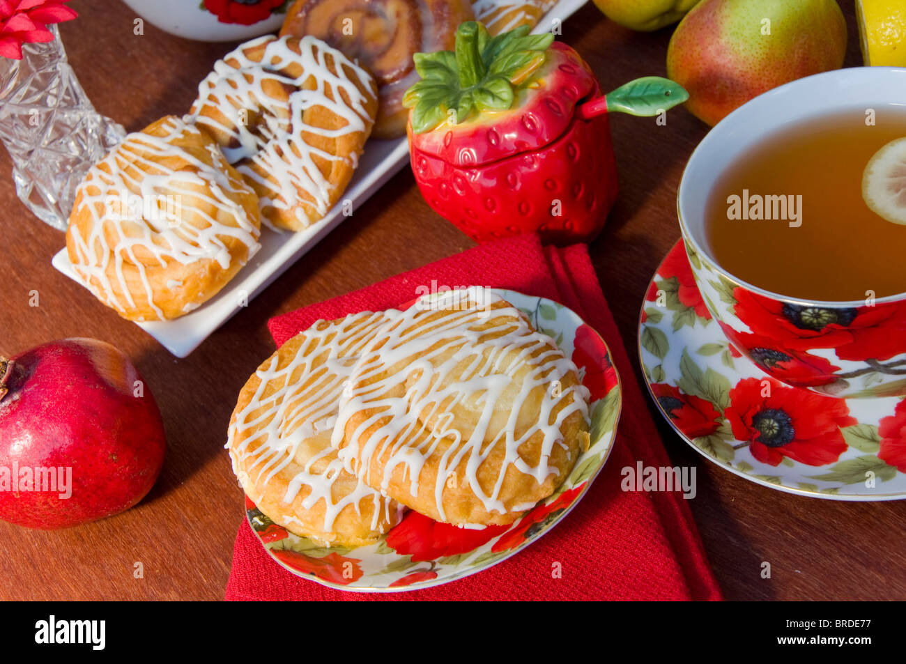 Danish Pastry with Icing Stock Photo - Alamy