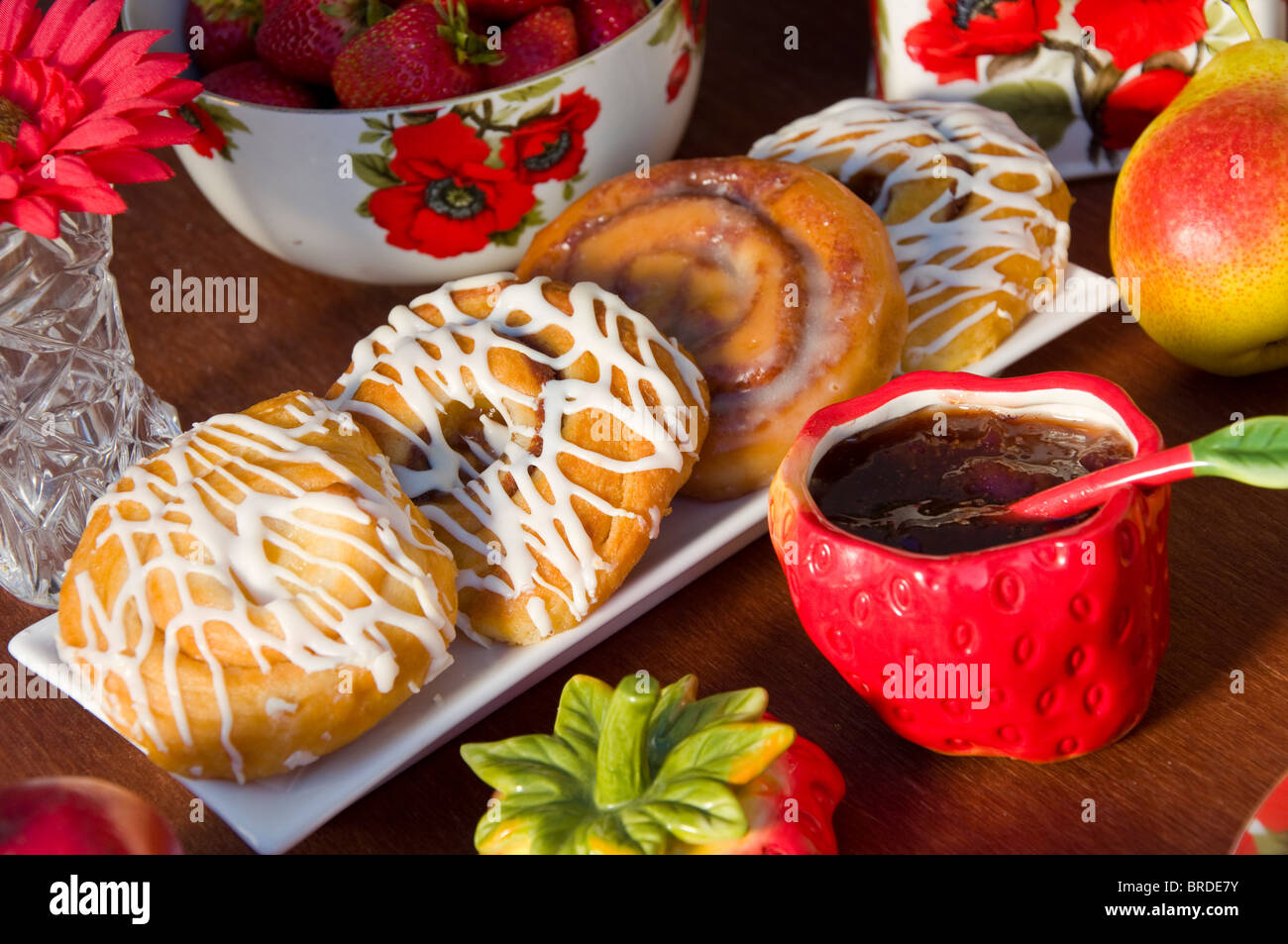Danish Pastry with Icing Stock Photo - Alamy
