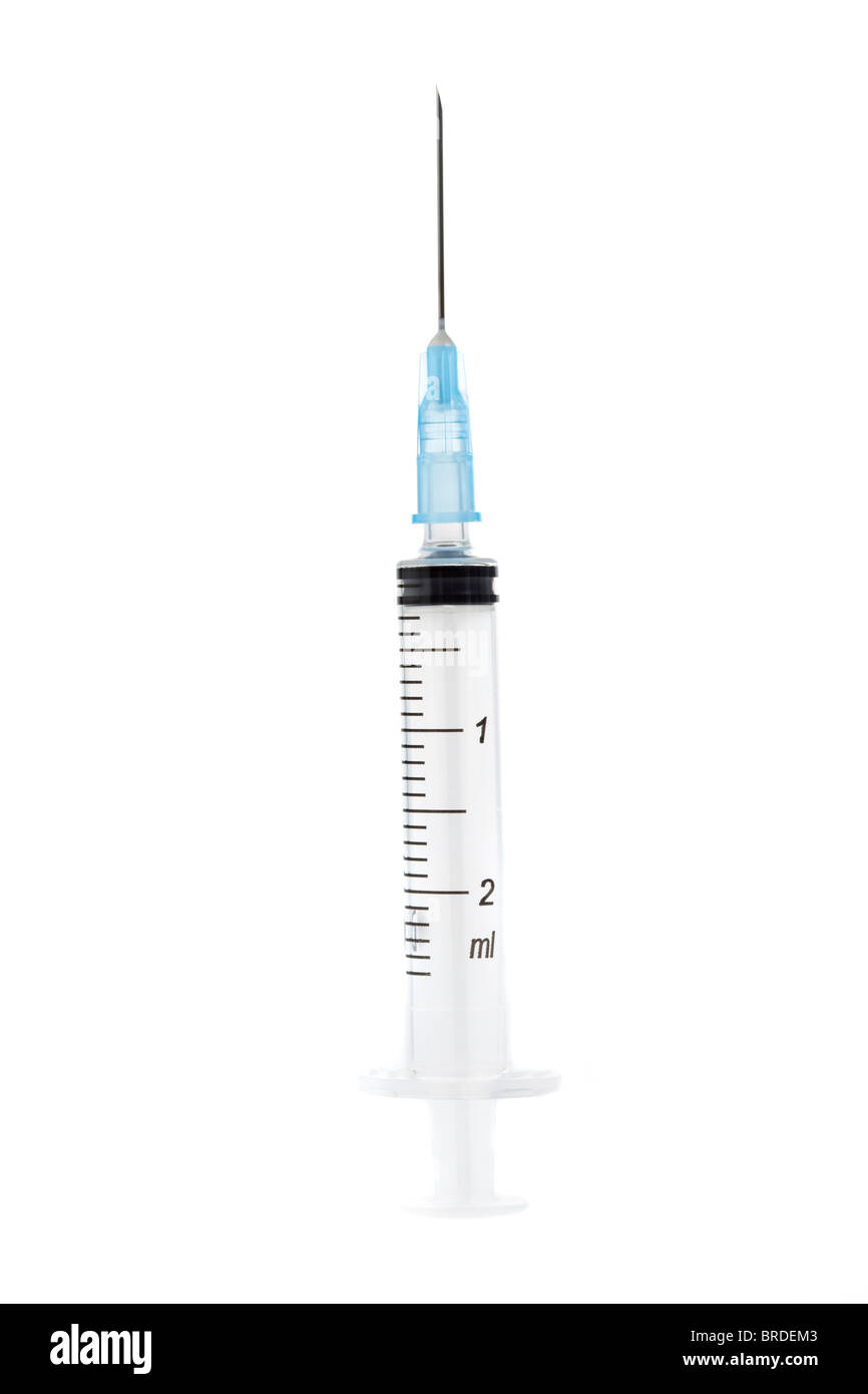 hypodermic needle and syringe empty on white Stock Photo - Alamy