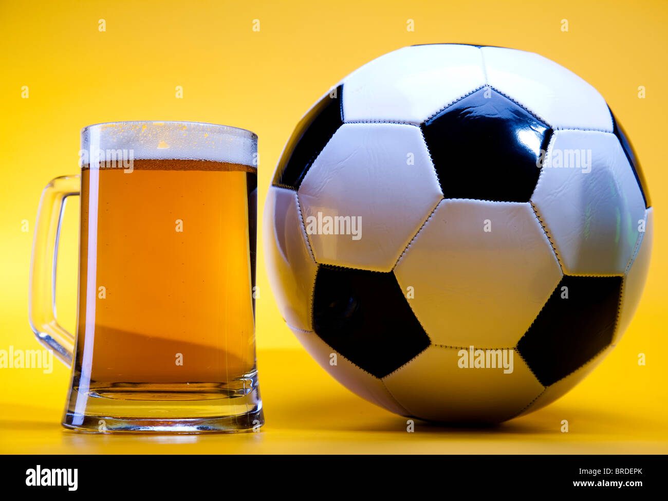 Beer collection, football Stock Photo - Alamy