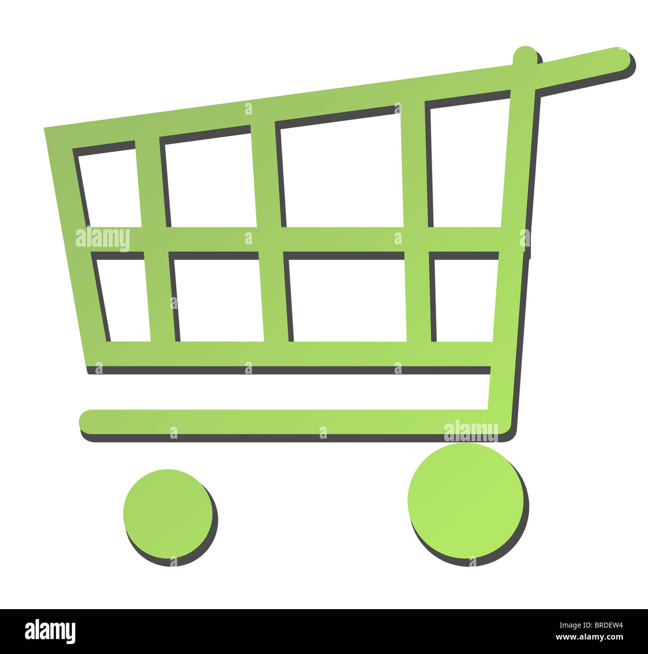 Eco green shopping trolley or cart isolated on white background Stock ...