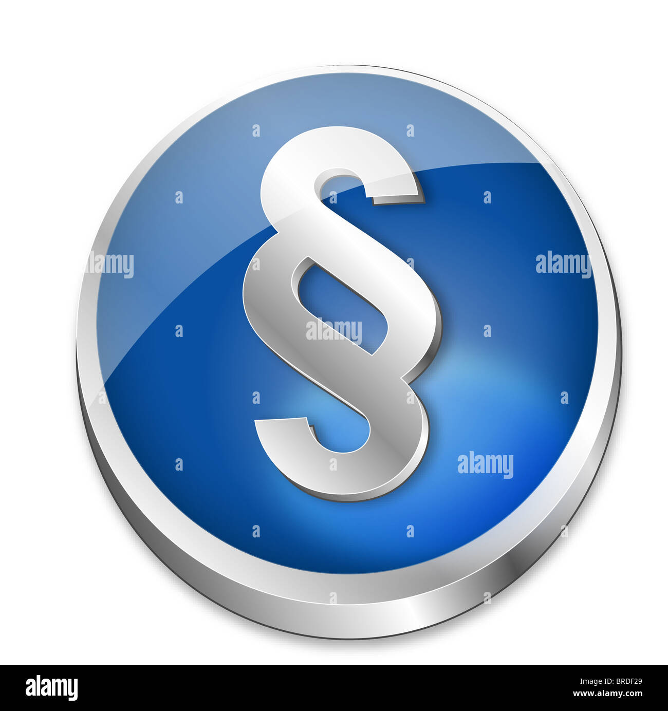 A shiny blue vector button showing a paragraph. All on white background ...