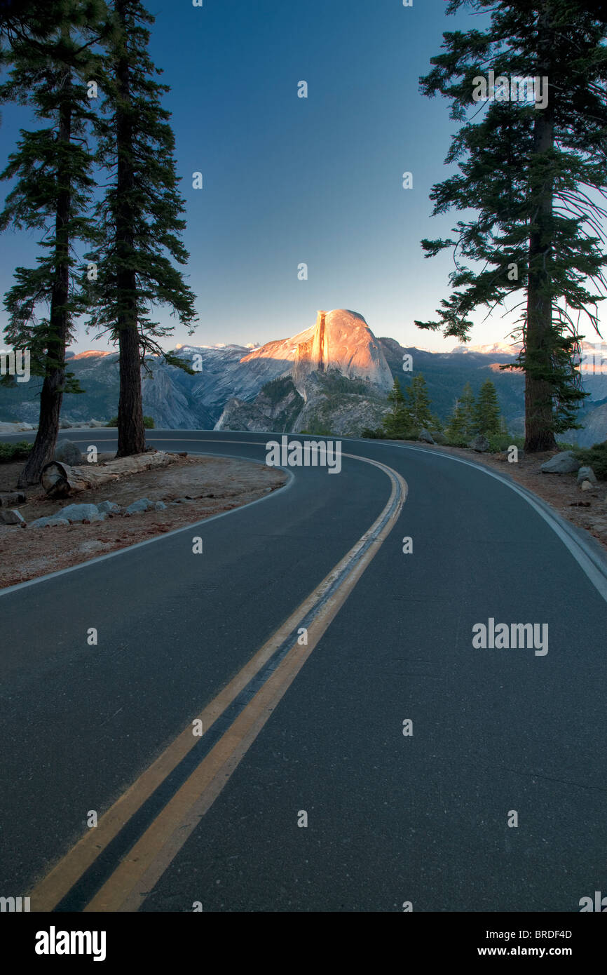 Road to Glacier Point with Half Dome. Yosemite National Park ...