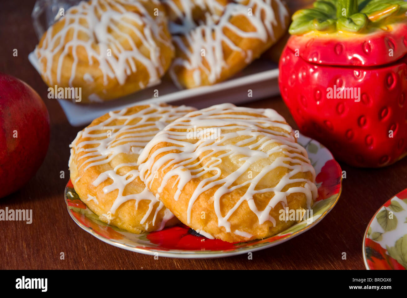Danish Pastry with Icing Stock Photo - Alamy