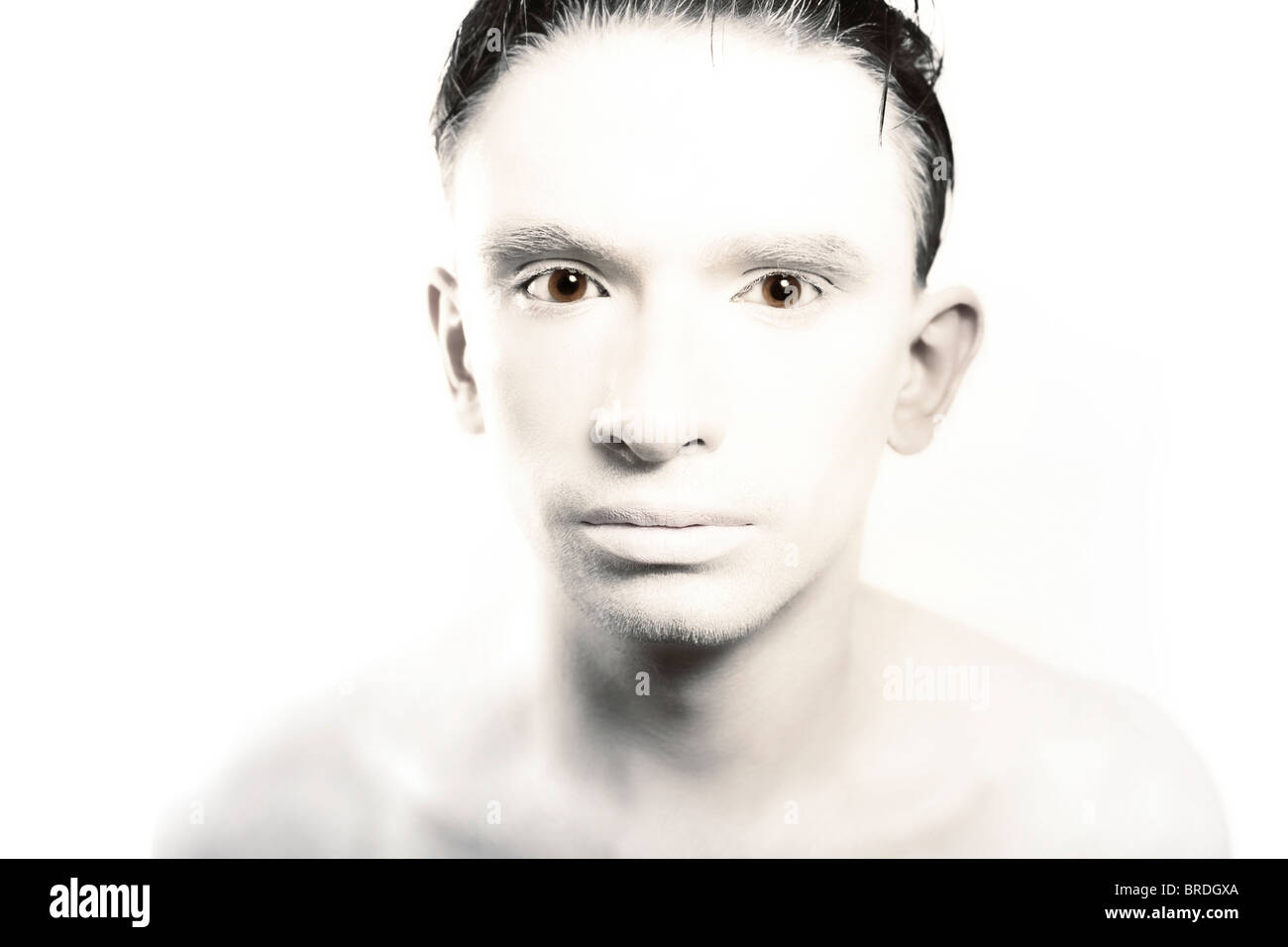 portrait of young brunette man with white skin Stock Photo - Alamy