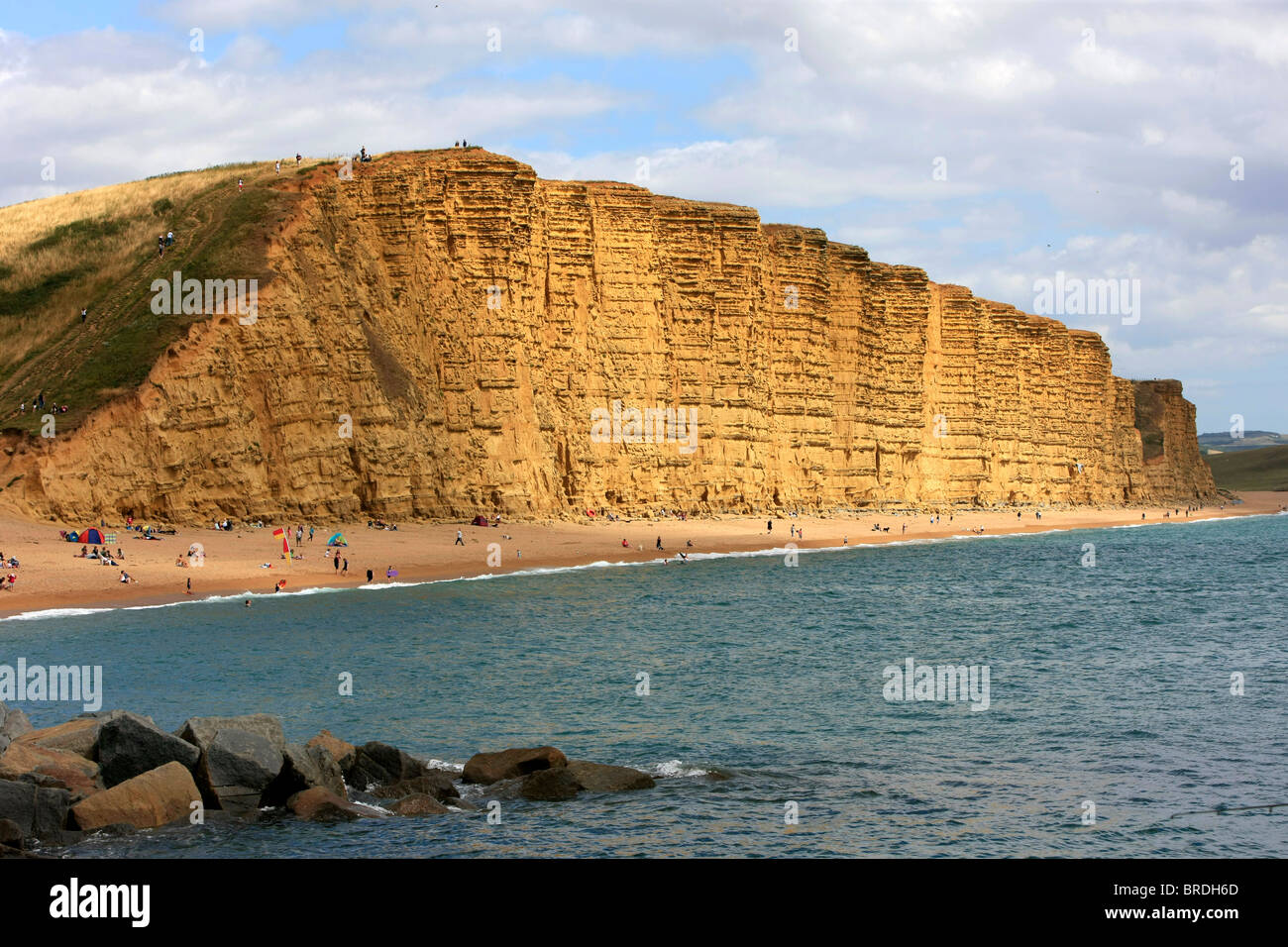 The Jurassic cliffs at West Bay Dorset Stock Photo - Alamy