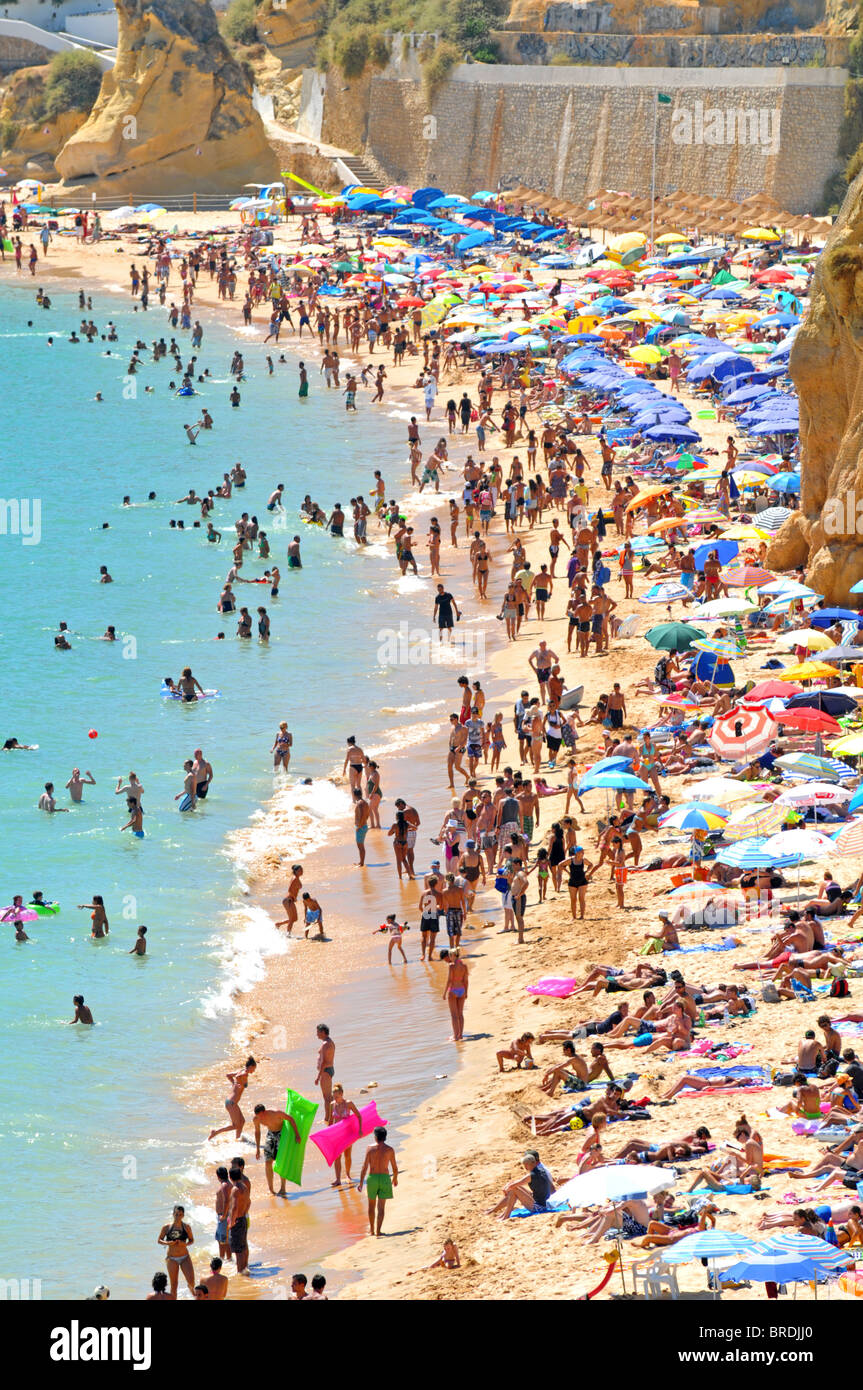Overcrowded beach albufeira hi-res stock photography and images - Alamy