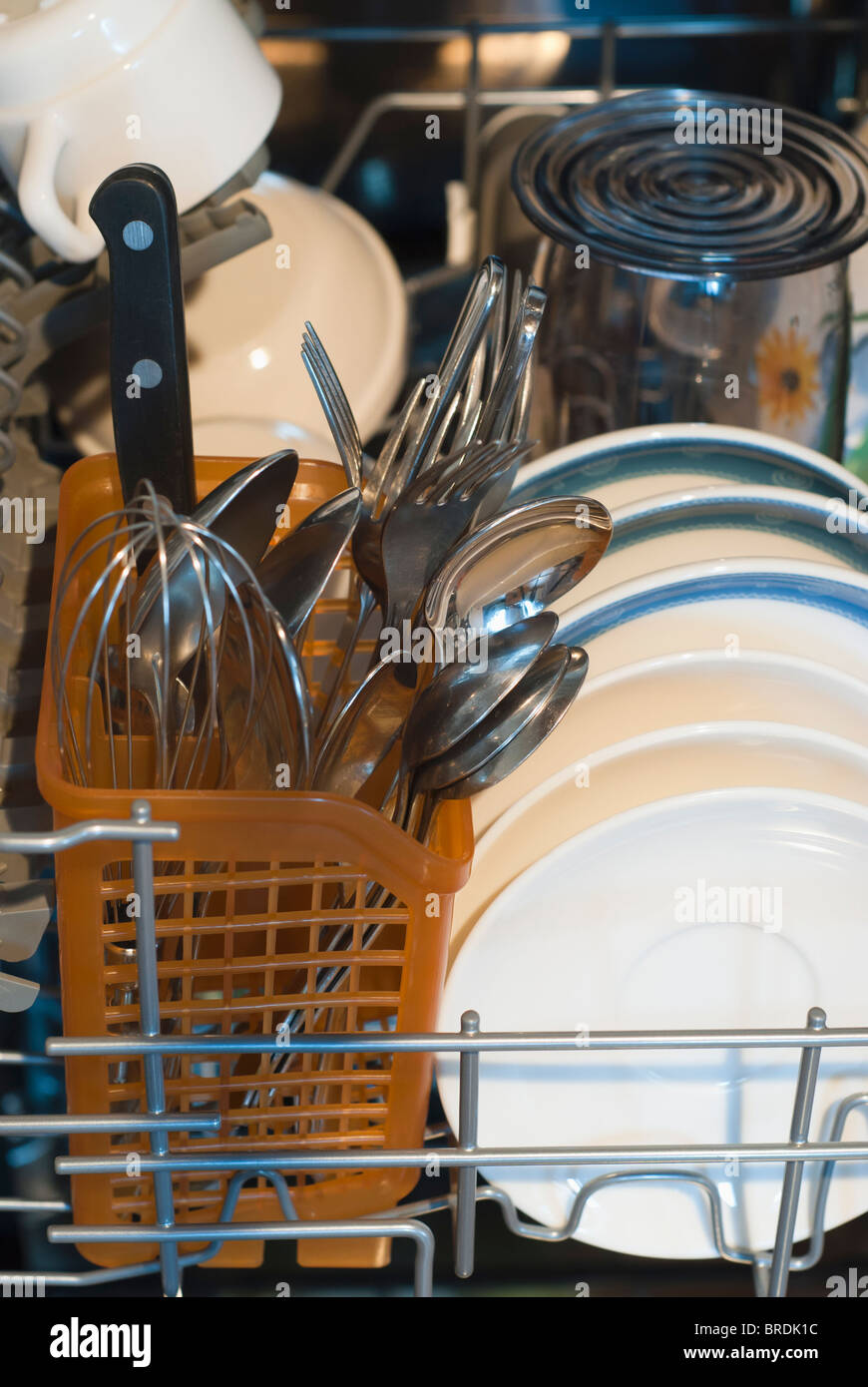 Dishware inside of the dishwasher machine Stock Photo - Alamy