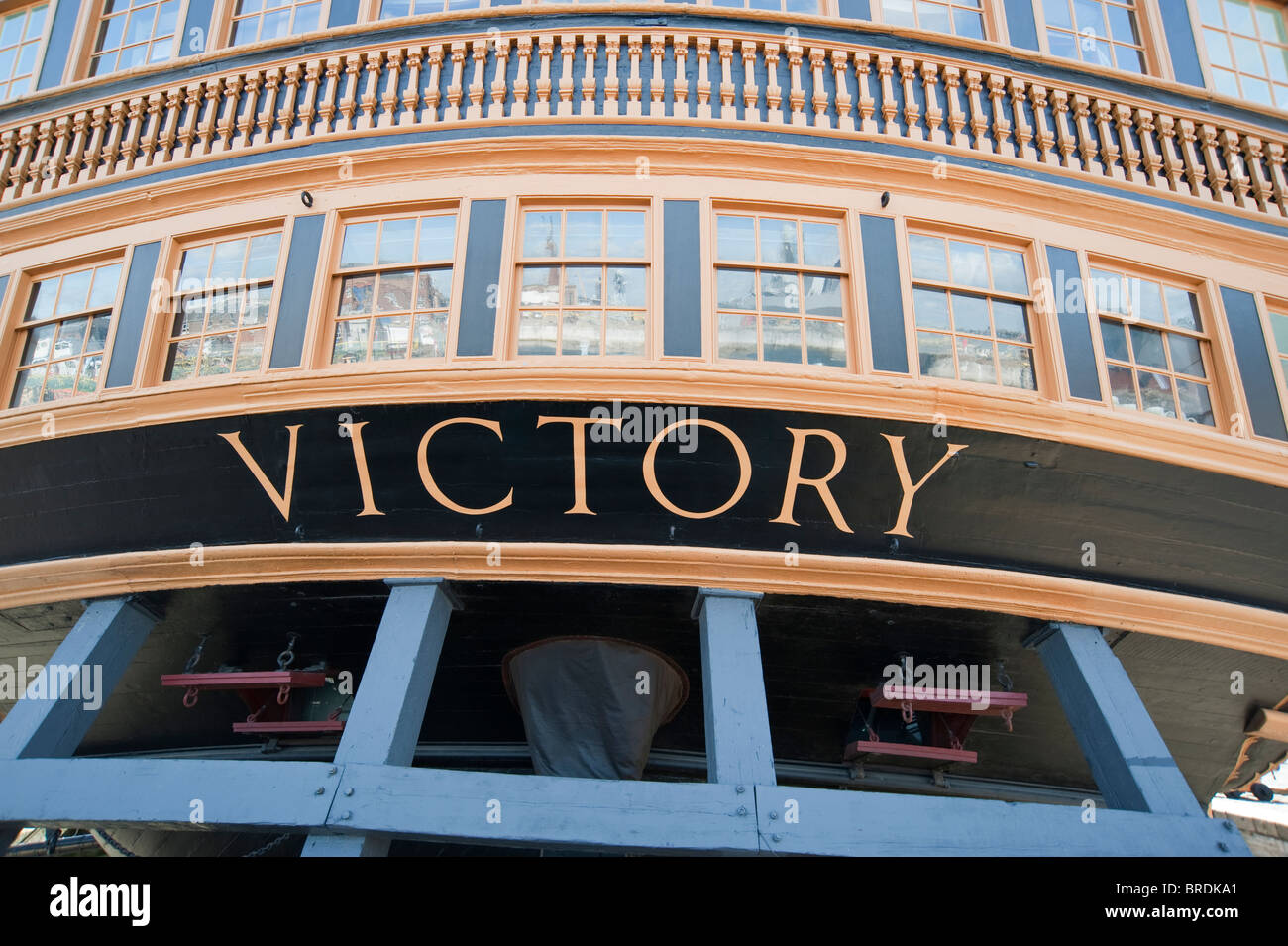 HMS Victory, Stern View, Portsmouth Historic Dockyard, England, UK ...