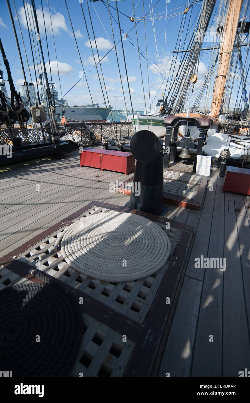 Upper Deck, HMS Victory, Portsmouth Historic Dockyard, England, UK ...