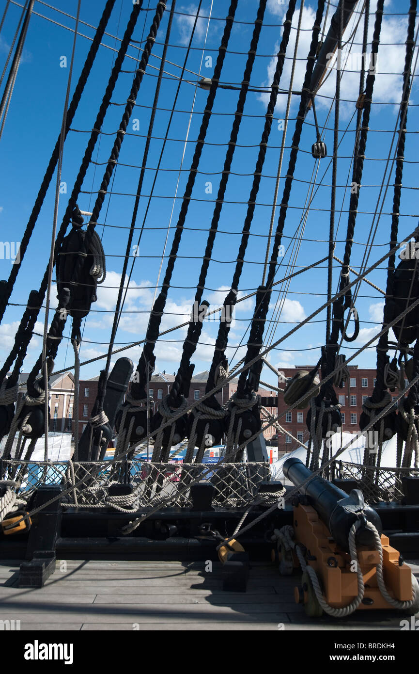 Tarred Standing Rigging and Hemp Rope Running Rigging HMS Victory ...