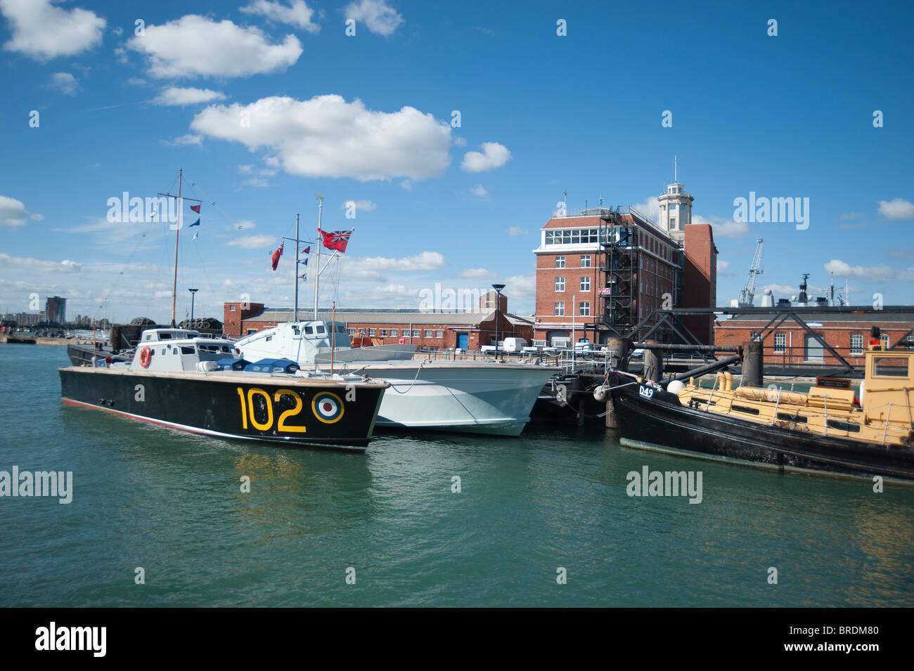 Old Naval Boats, Portsmouth Historic Dockyard, England, UK Stock Photo ...