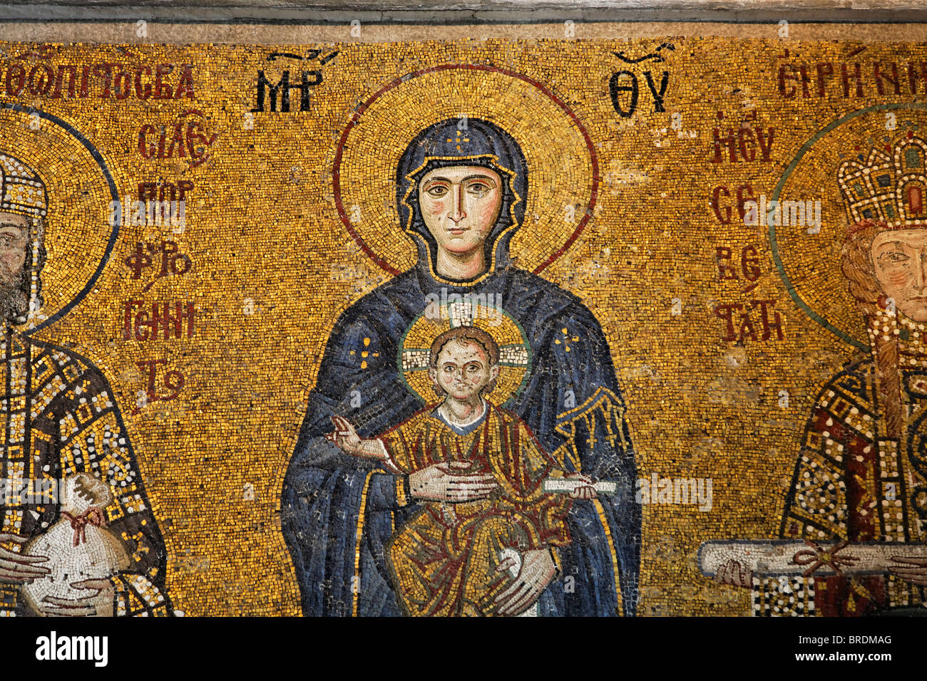 The Deisis mosaic depicting Jesus Christ and Mary, Hagia Sohpia Museum ...