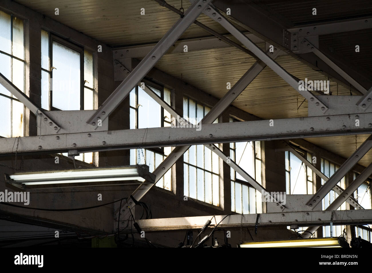 Industrial Building Interior, Ceiling and windows Stock Photo - Alamy