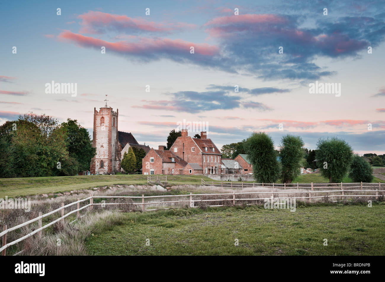 Holy Trinity Church at sunset, Long Itchington, Warwickshire, England ...