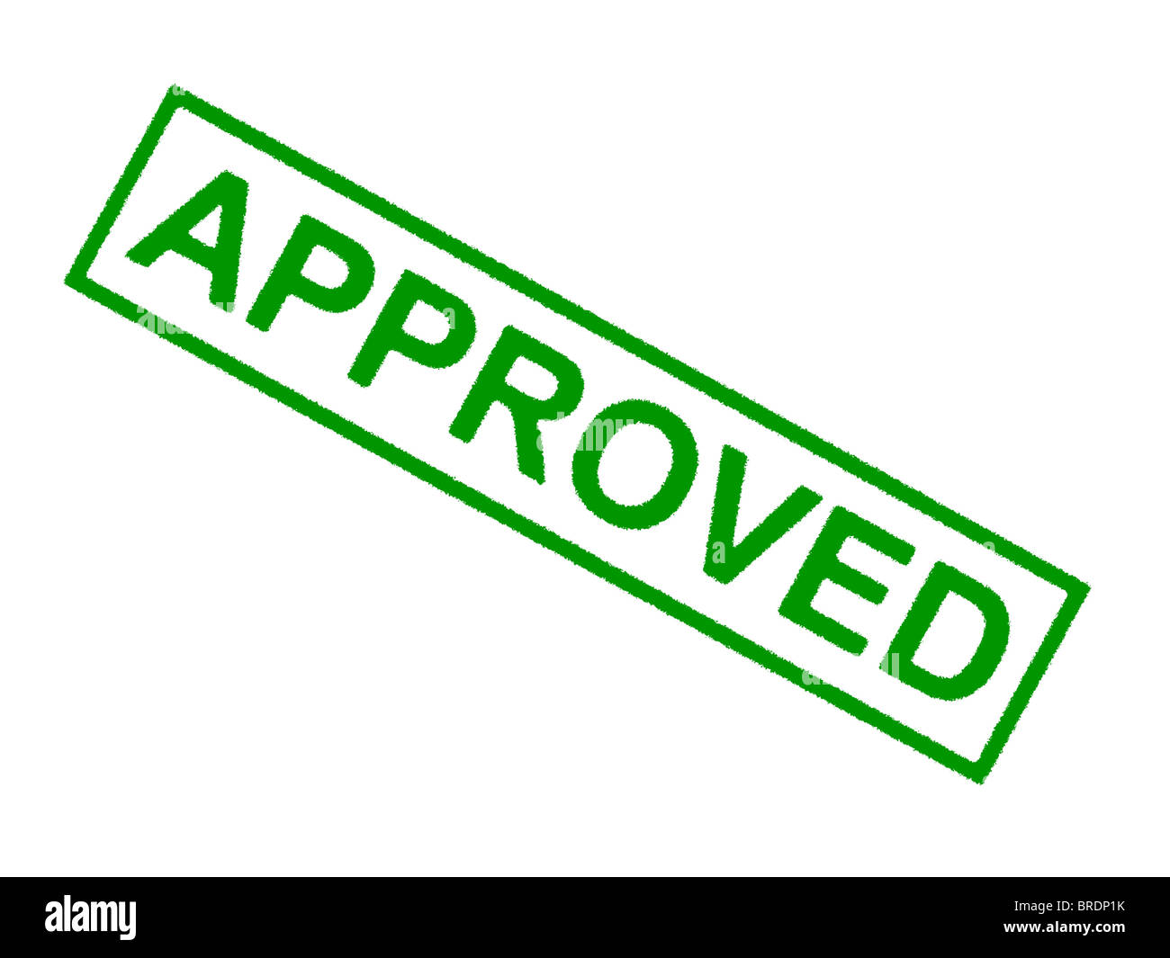 Green approved wet stamp on a white background Stock Photo - Alamy