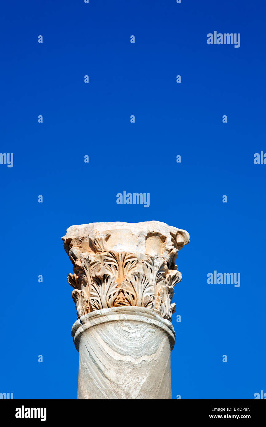 Sculpted top of a Roman column at Sabratha, Libya Stock Photo - Alamy