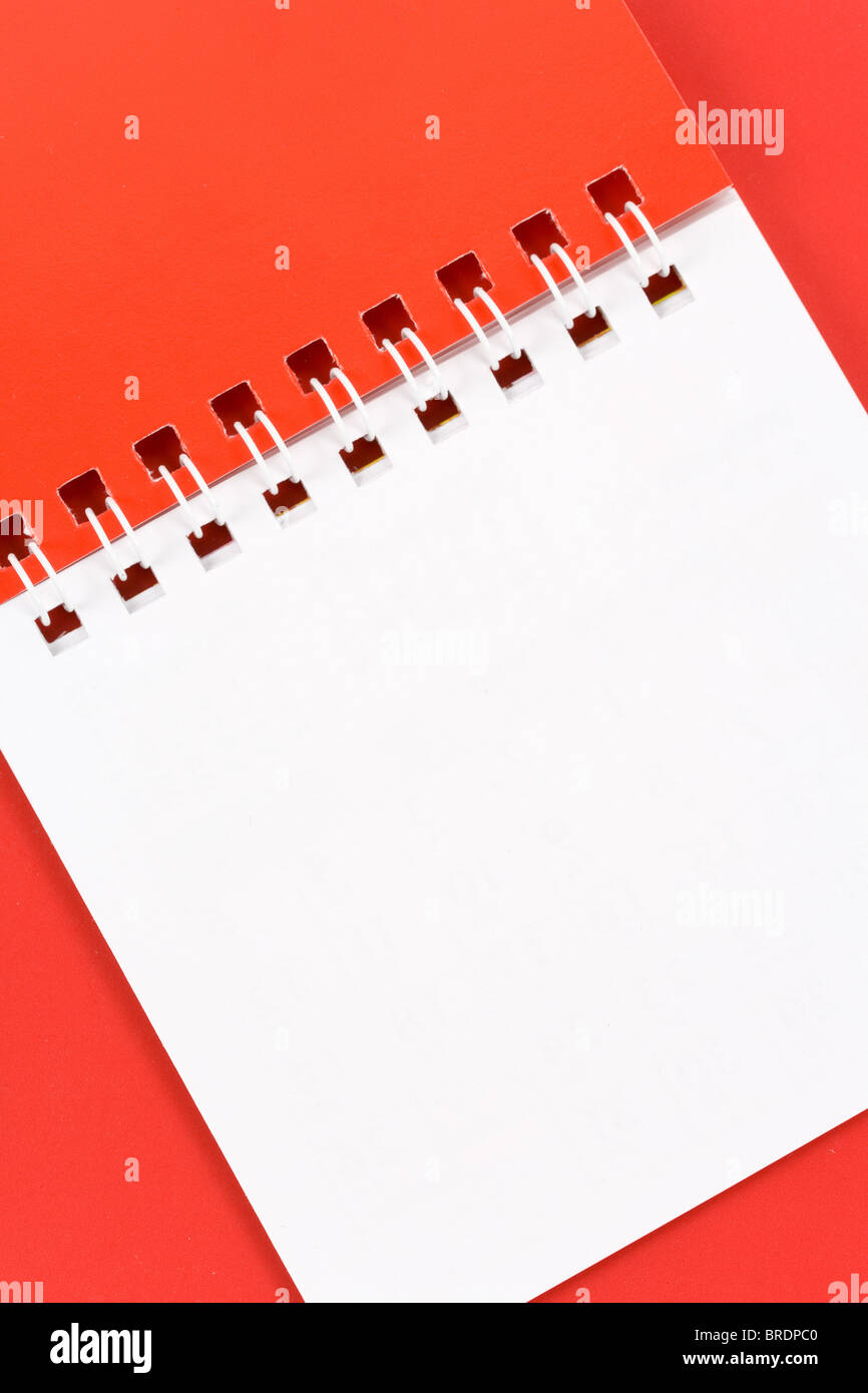 Red and White Blank Note Pad Stock Photo - Alamy