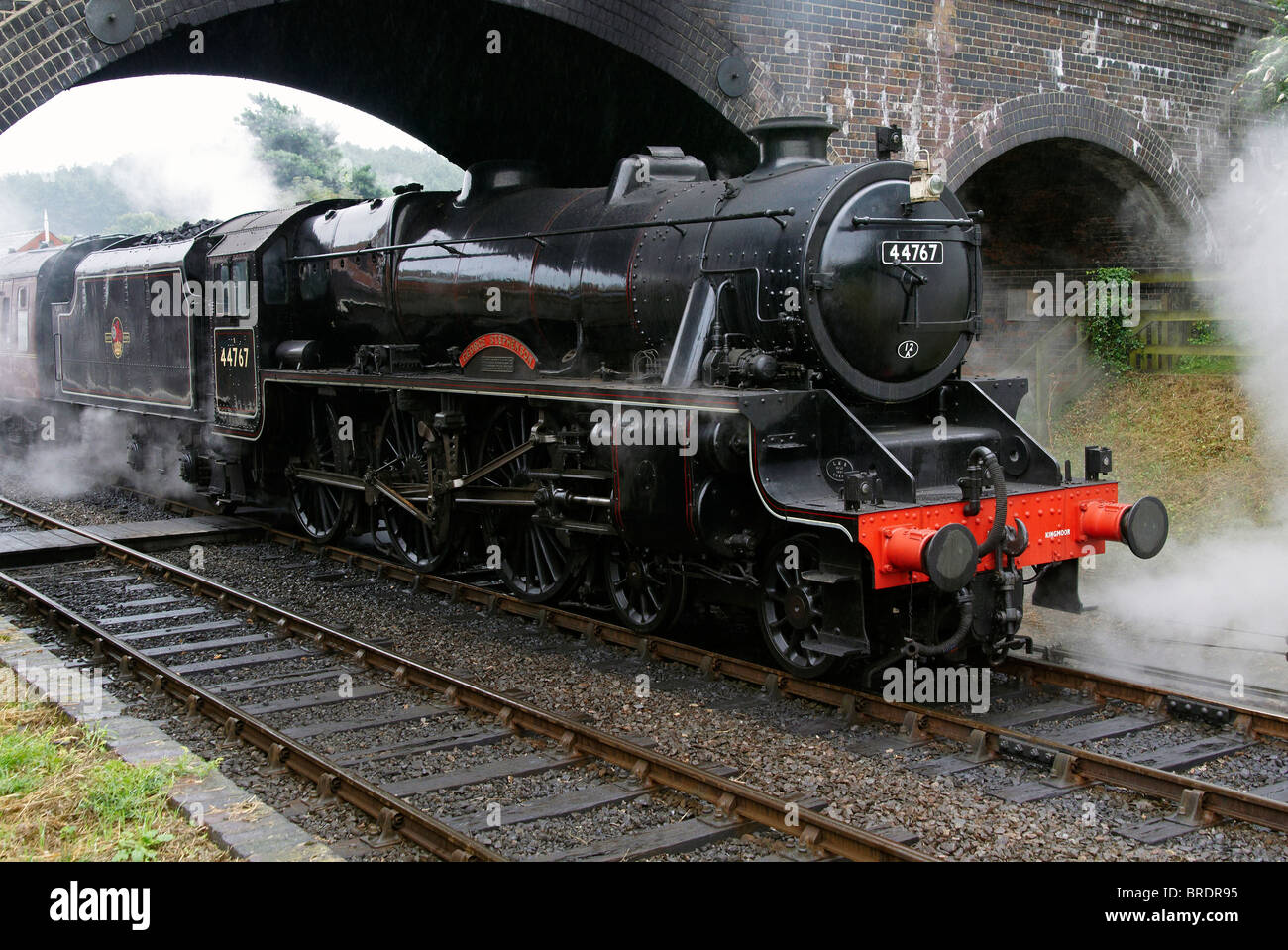 Former LMS Class 5 mixed traffic engine at Weybourne on the North ...