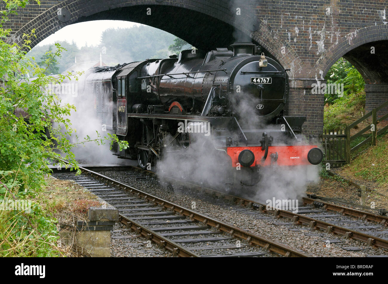Former LMS Class 5 mixed traffic engine at Weybourne on the North ...