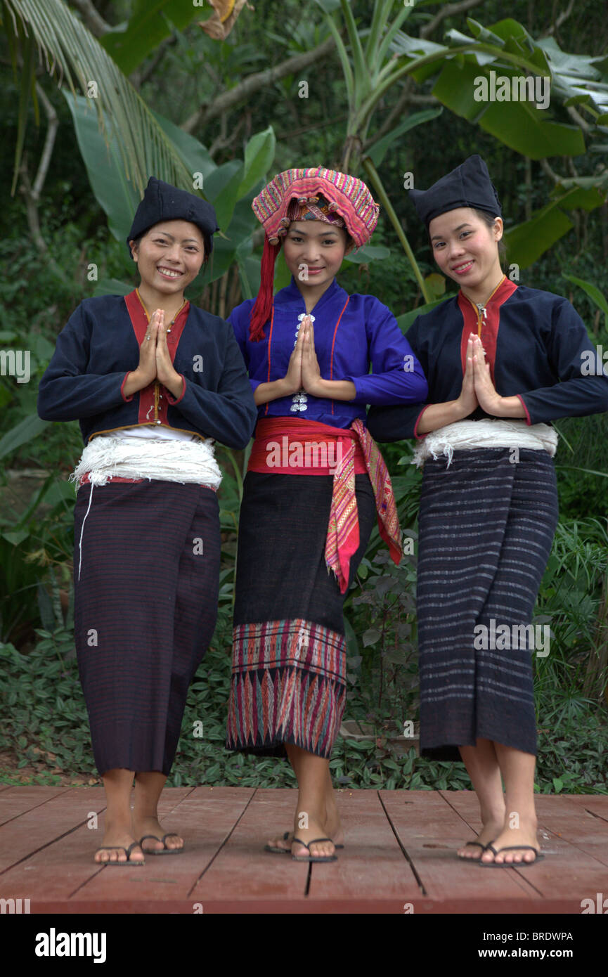 Young Laos People showing off National Costume Stock Photo - Alamy