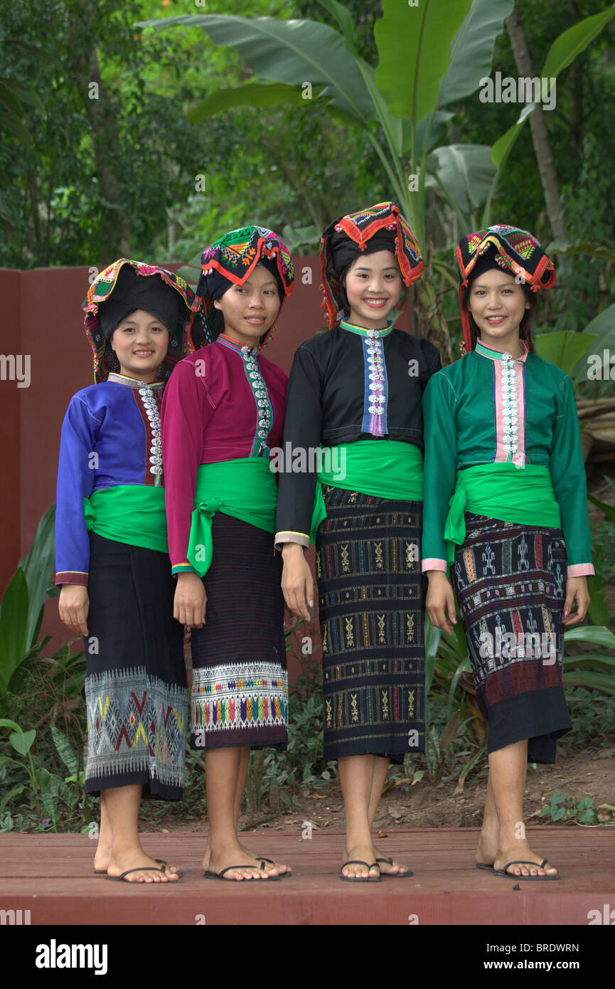 Young Laos People showing off National Costume Stock Photo - Alamy