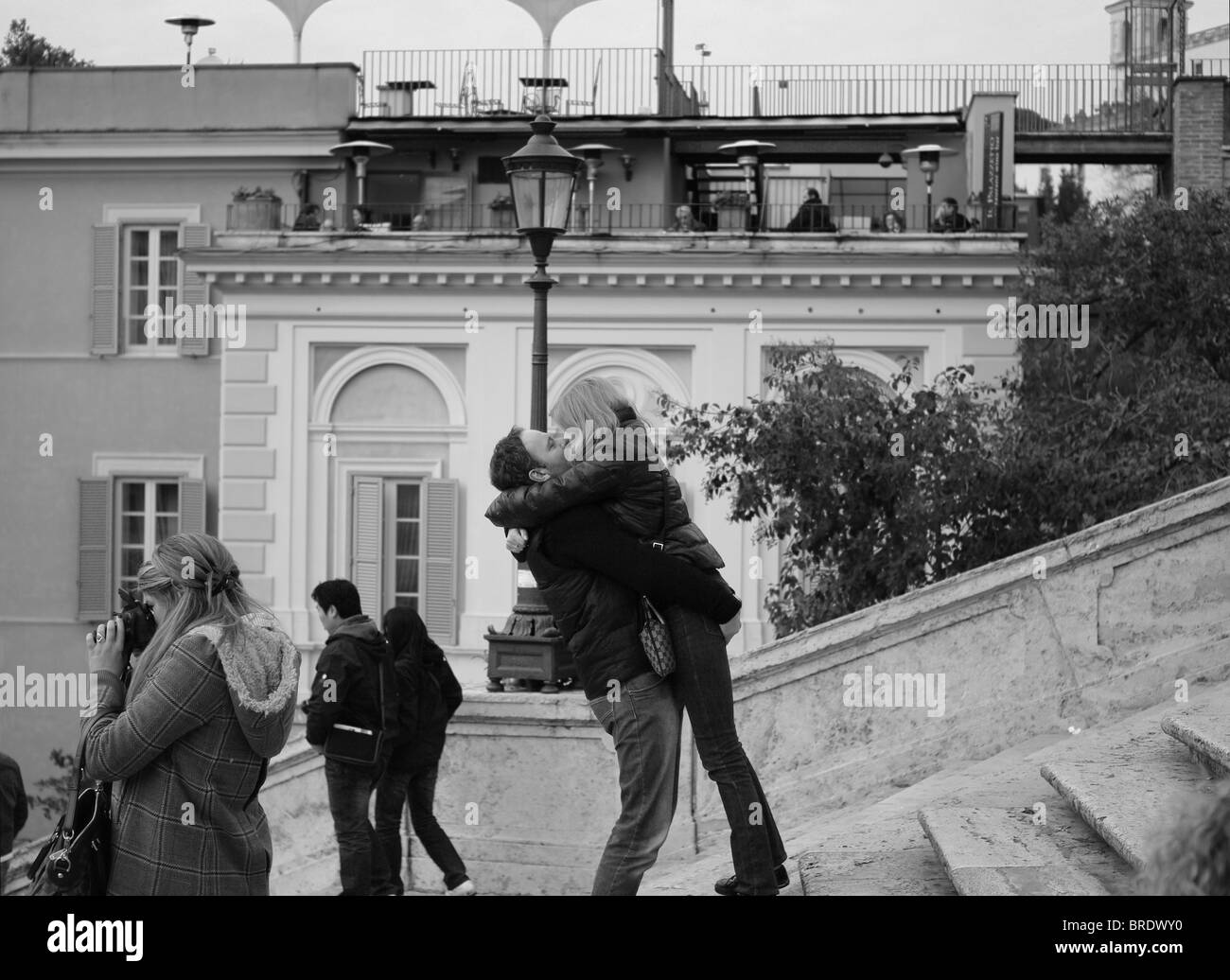 Black and white man kissing Black and White Stock Photos & Images - Alamy