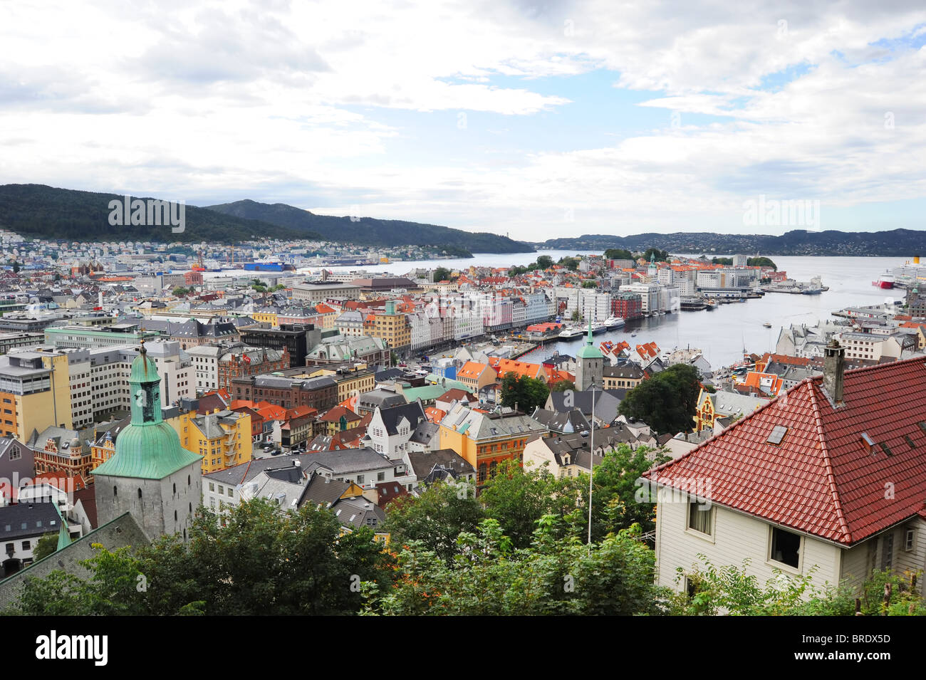 beautiful city view of Bergen, Norway Stock Photo - Alamy