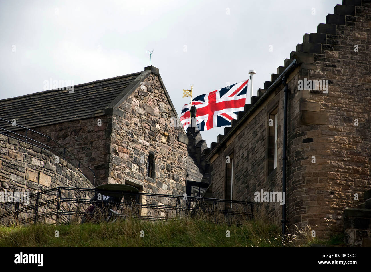 The union flag flying at Edinburgh Castle, Scotland Stock Photo - Alamy
