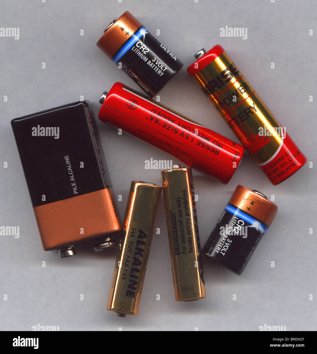 Assortment of Batteries Stock Photo - Alamy