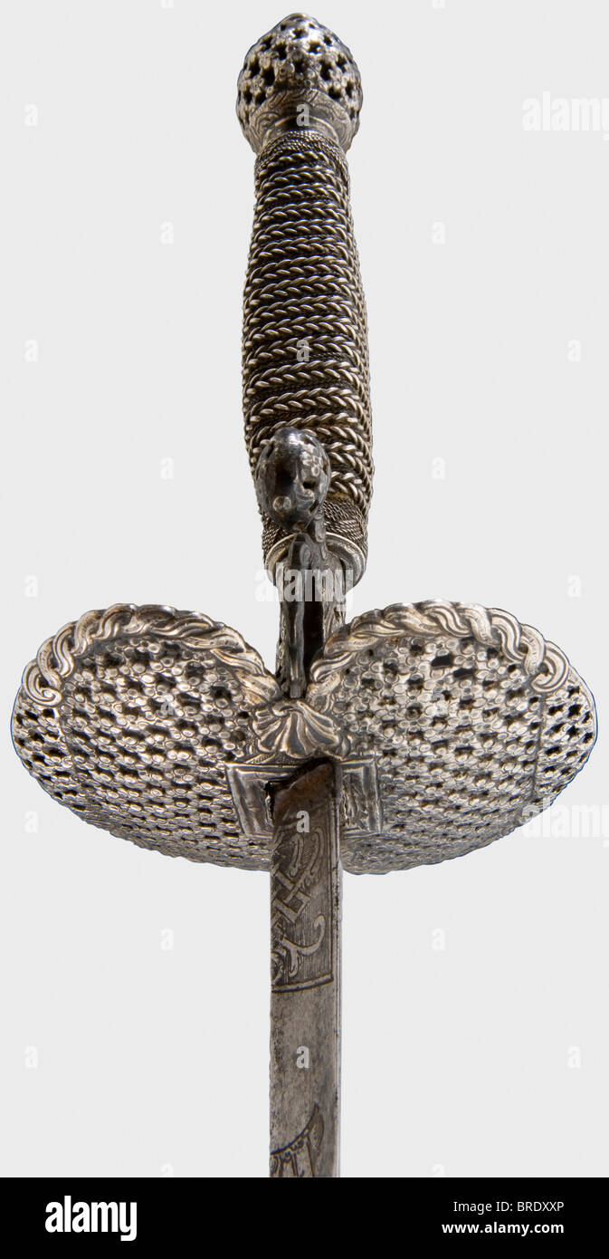 A French silver-hilted small-sword, Tours, 1751 - 1756 Hollow ...