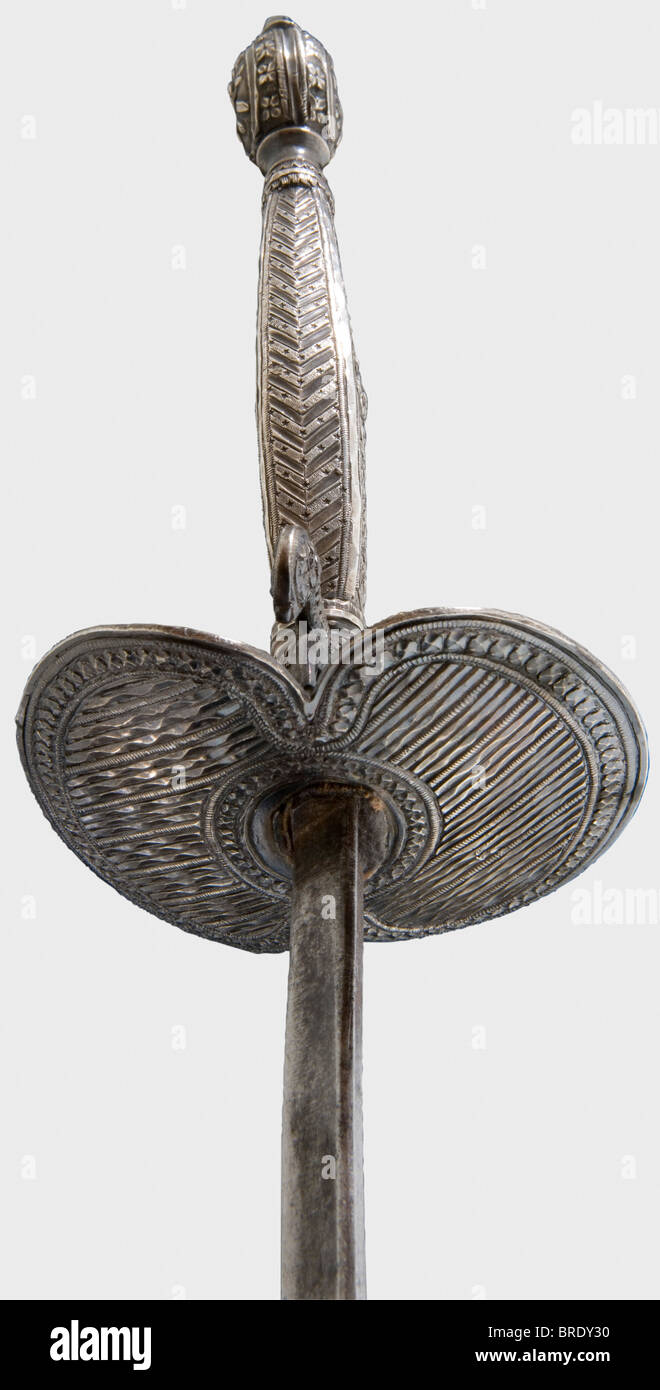 A French silver-hilted small-sword, circa 1780 Smooth, triangular ...