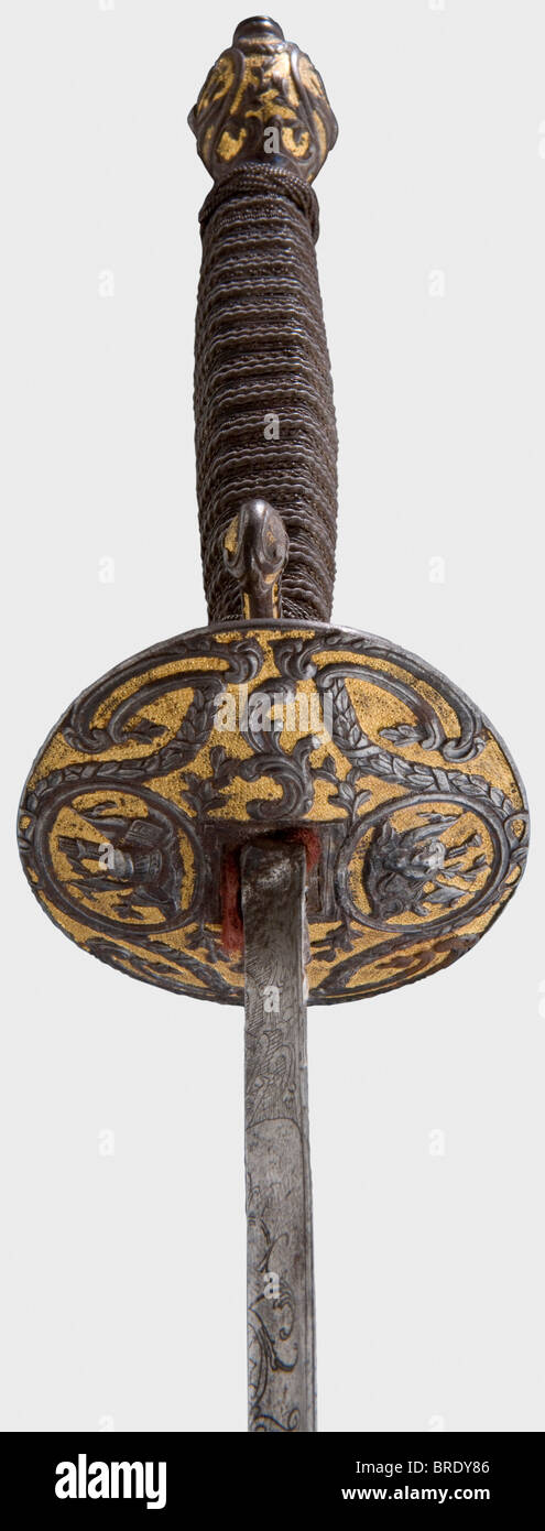 A French gilt small-sword with chiselled hilt, circa 1780 Hollow ...